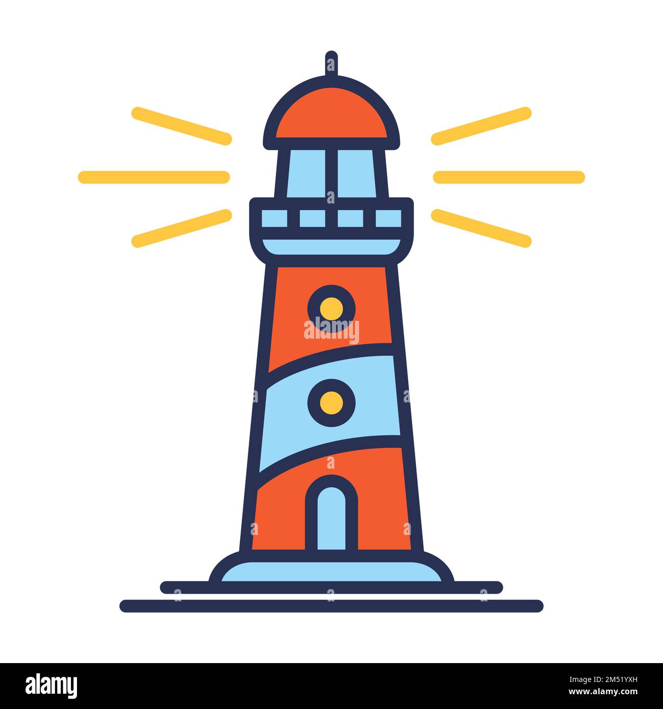 Illustration of lighthouse or nautical color icon Stock Vector Image ...