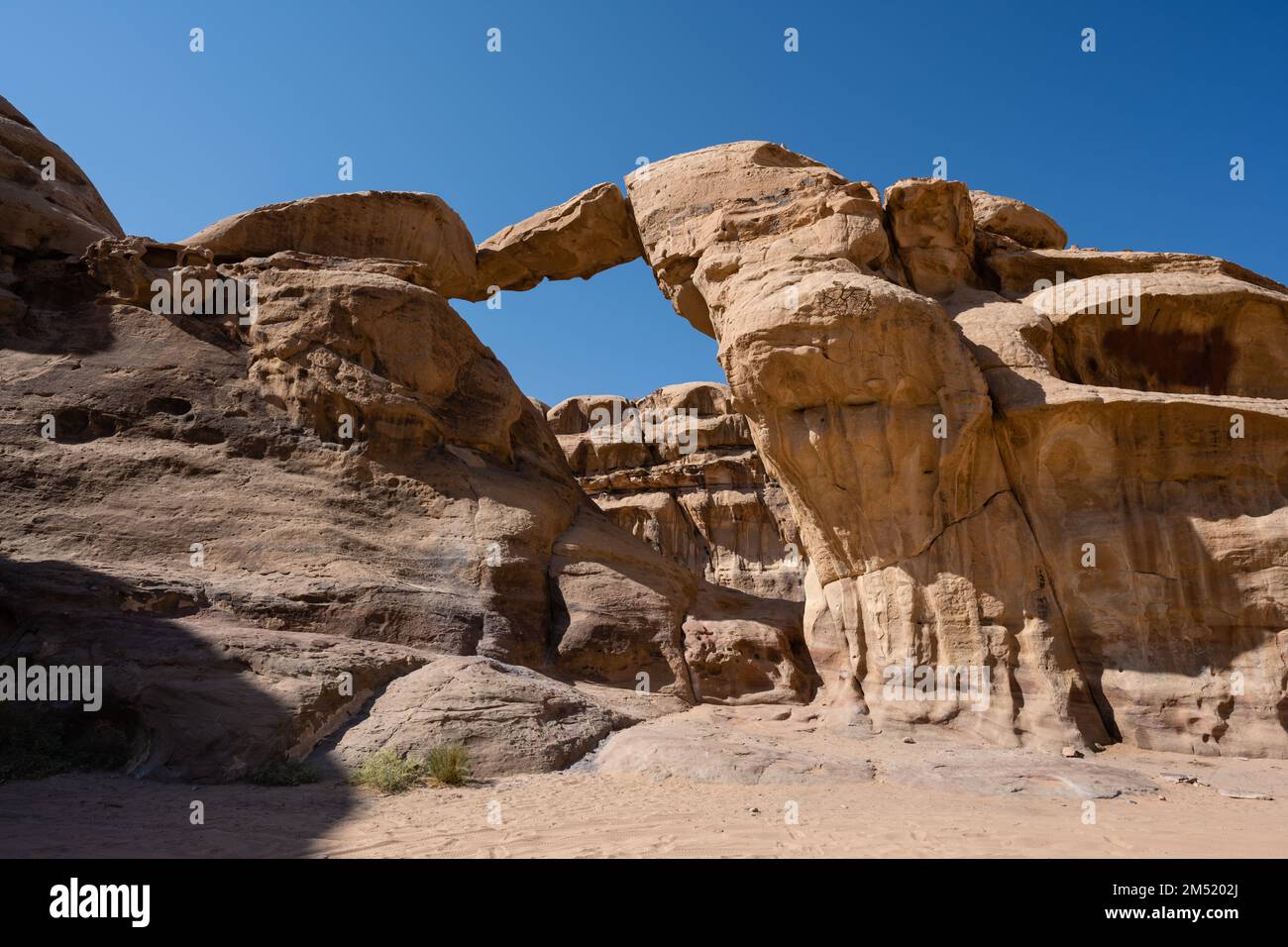 Um Frouth Rock Arch in Wadi Rum, a Natural Bridge in Jordan, also ...