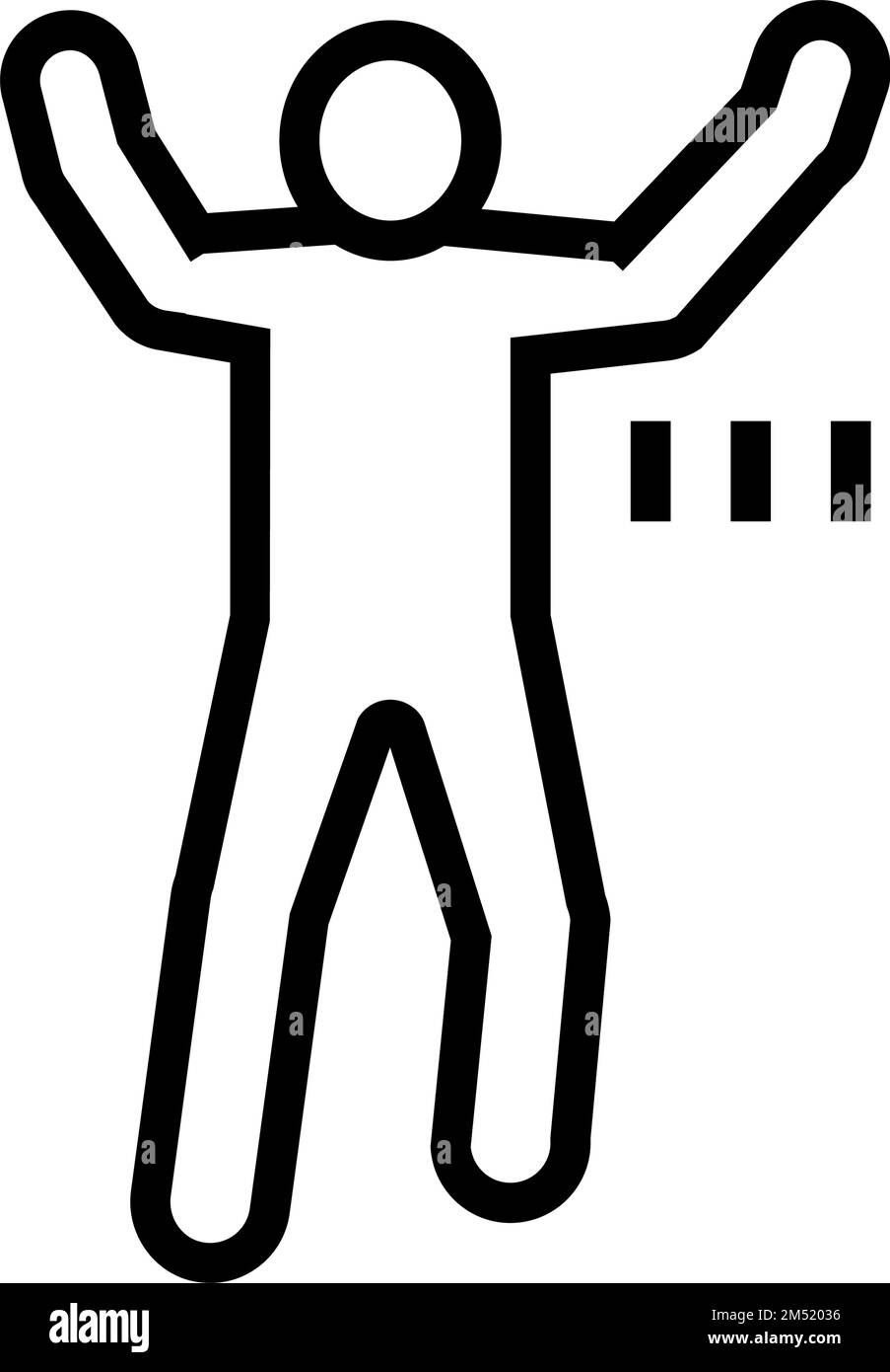 warning man silhouette line icon vector illustration Stock Vector Image ...