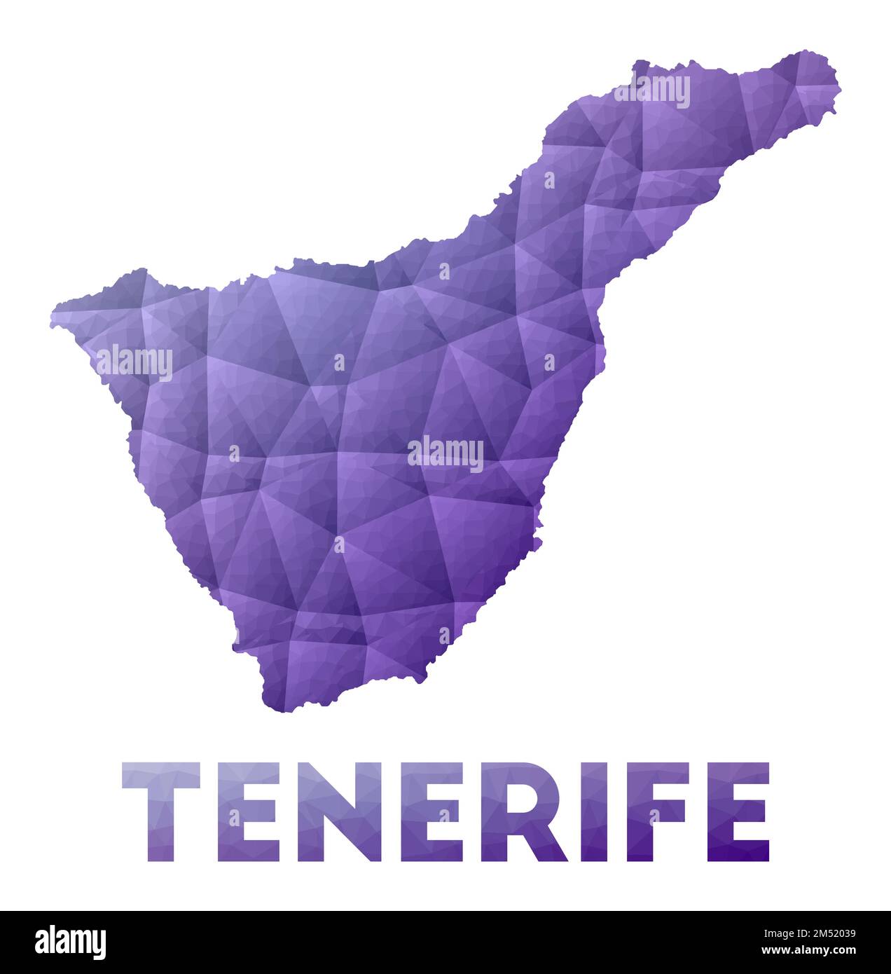Map of Tenerife. Low poly illustration of the island. Purple geometric ...
