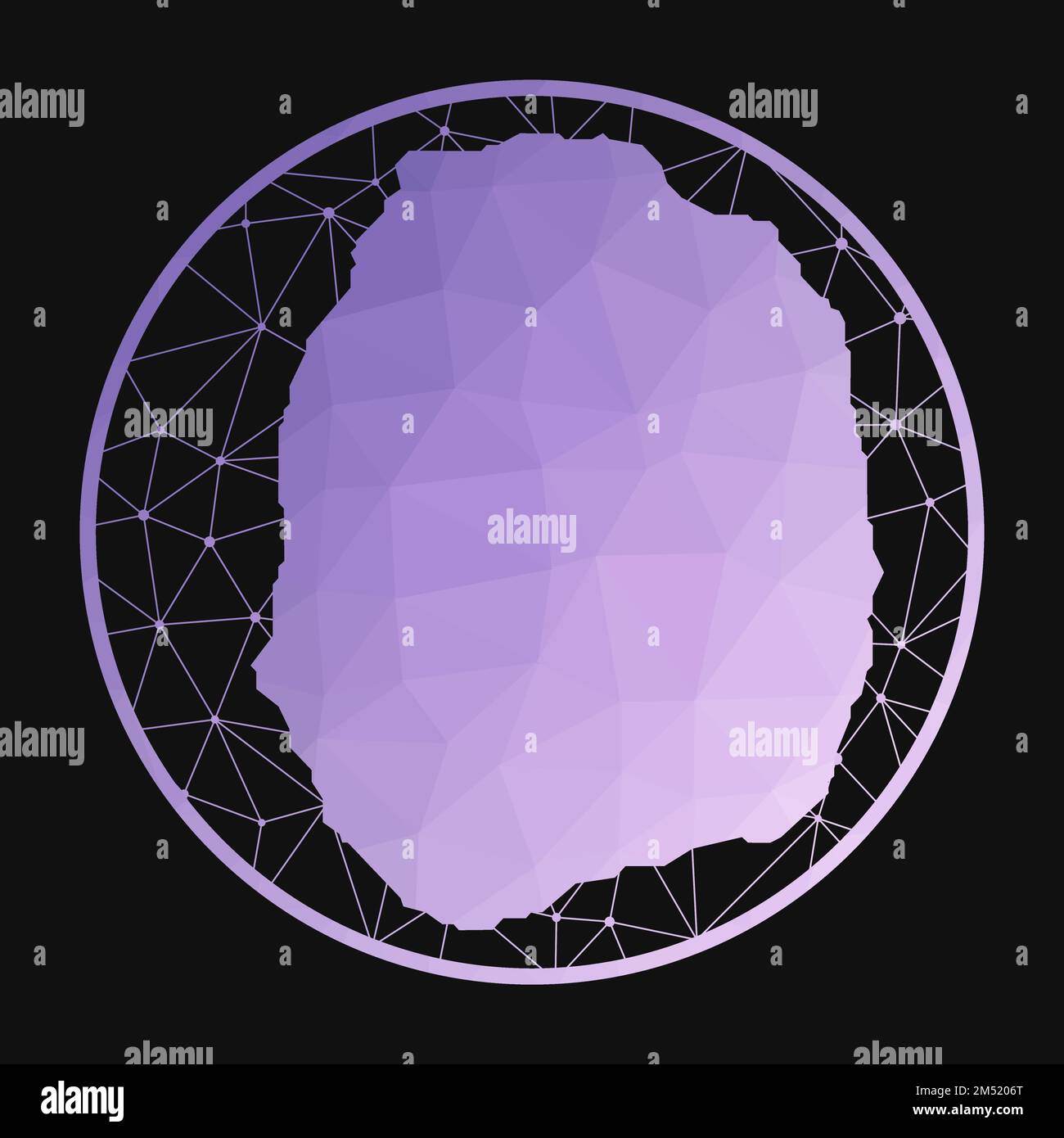 Nevis icon. Vector polygonal map of the island. Nevis icon in geometric ...