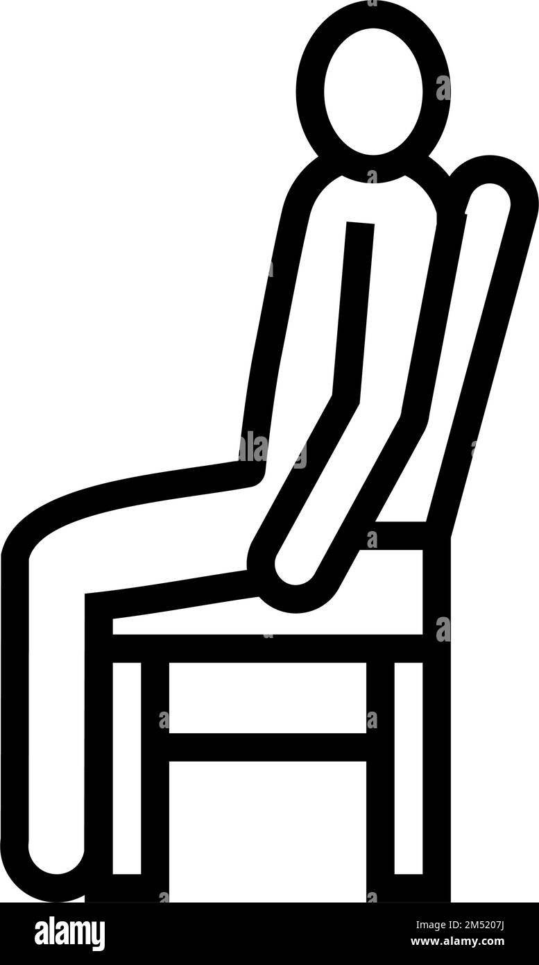 sit man silhouette line icon vector illustration Stock Vector Image ...