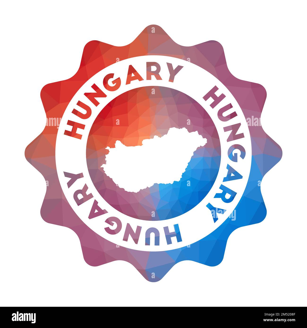 Hungary low poly logo. Colorful gradient travel logo of the country in ...