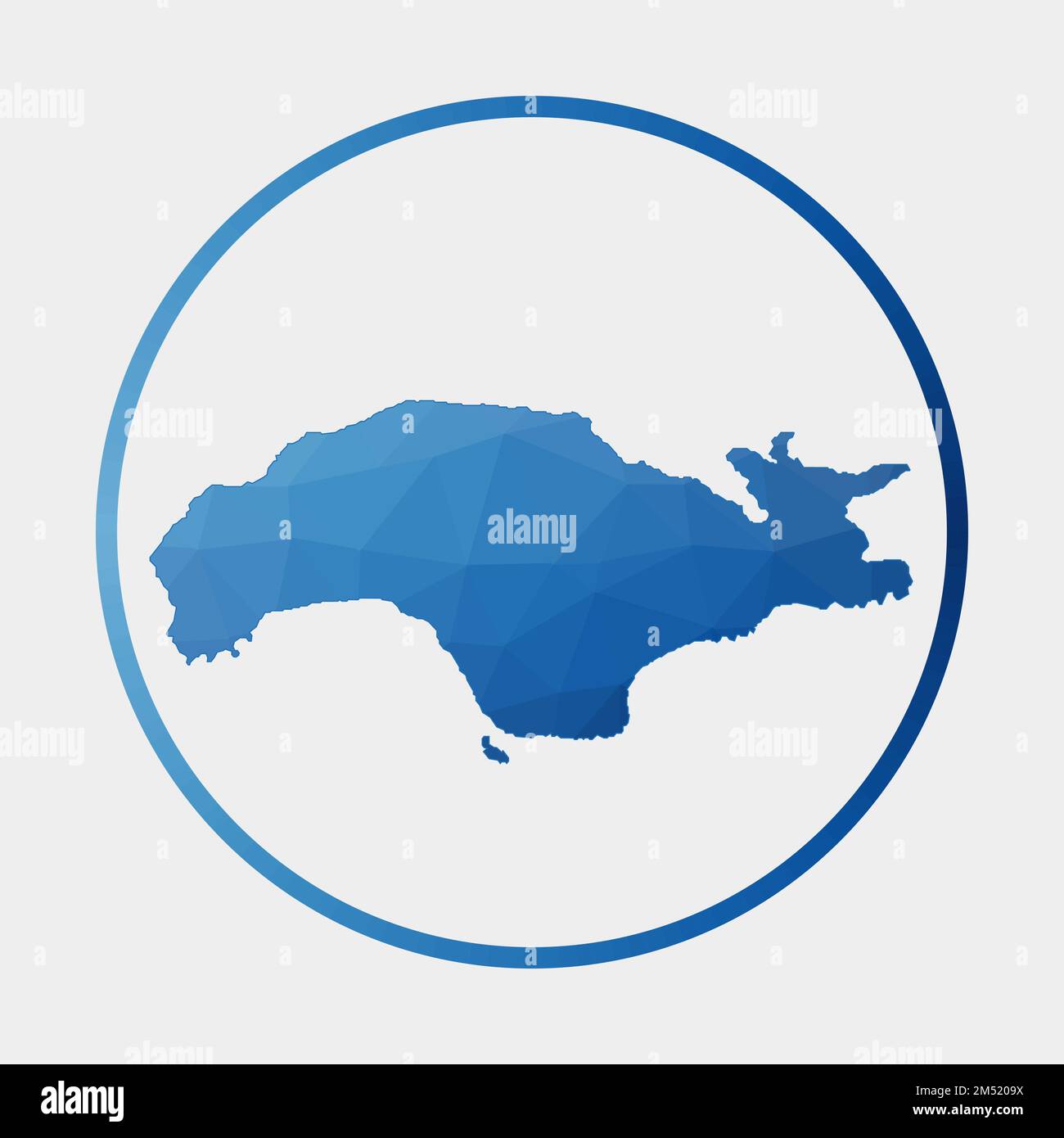 Samos Icon Polygonal Map Of The Island In Gradient Ring Round Low Poly Samos Sign Vector