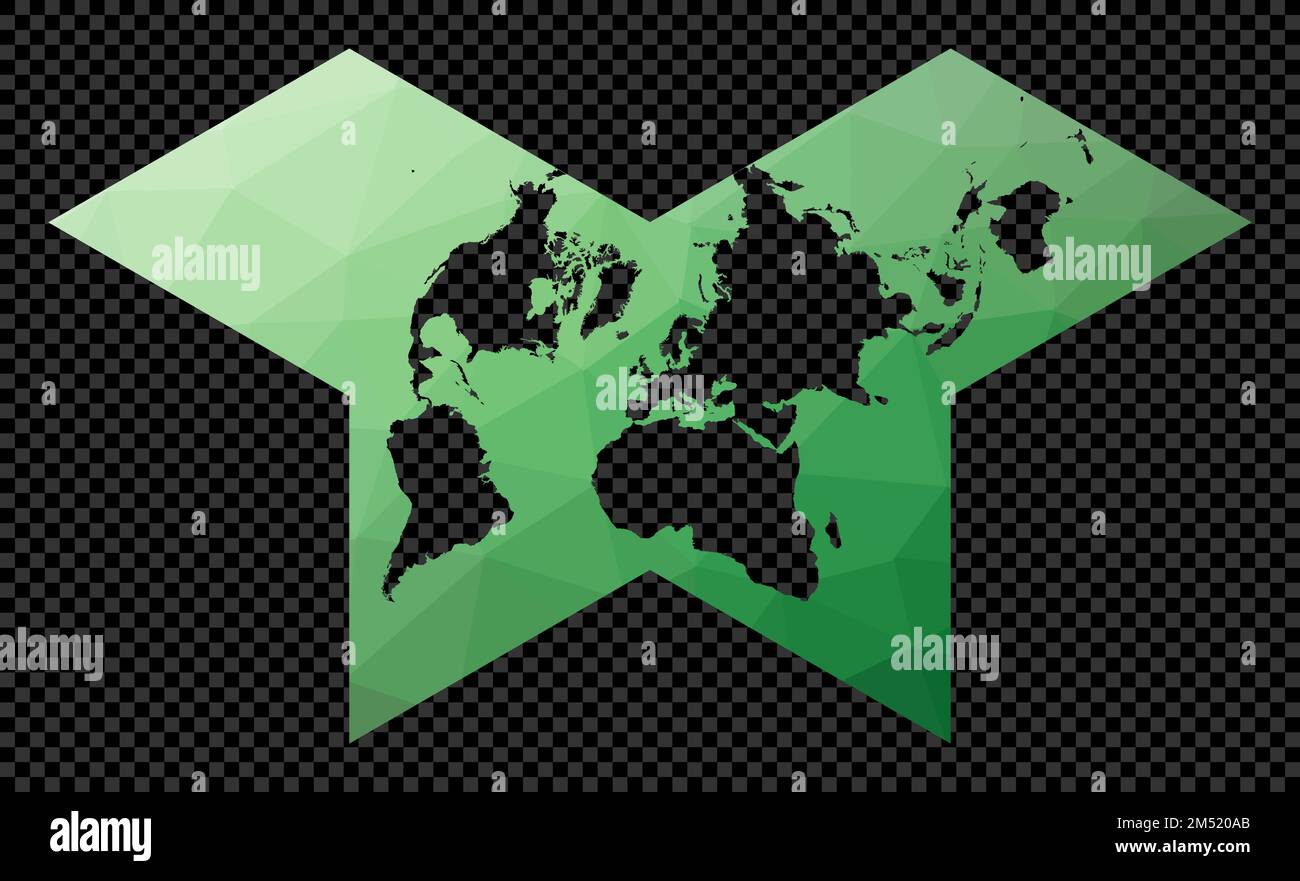 World map. Polyhedral Butterfly projection. Polygonal map of the world ...