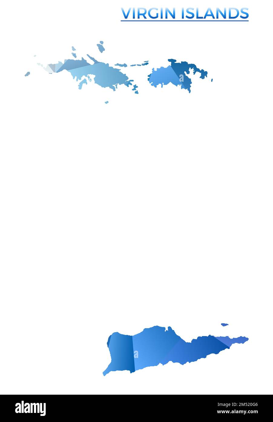 Vector polygonal Virgin Islands map. Vibrant geometric island in low ...