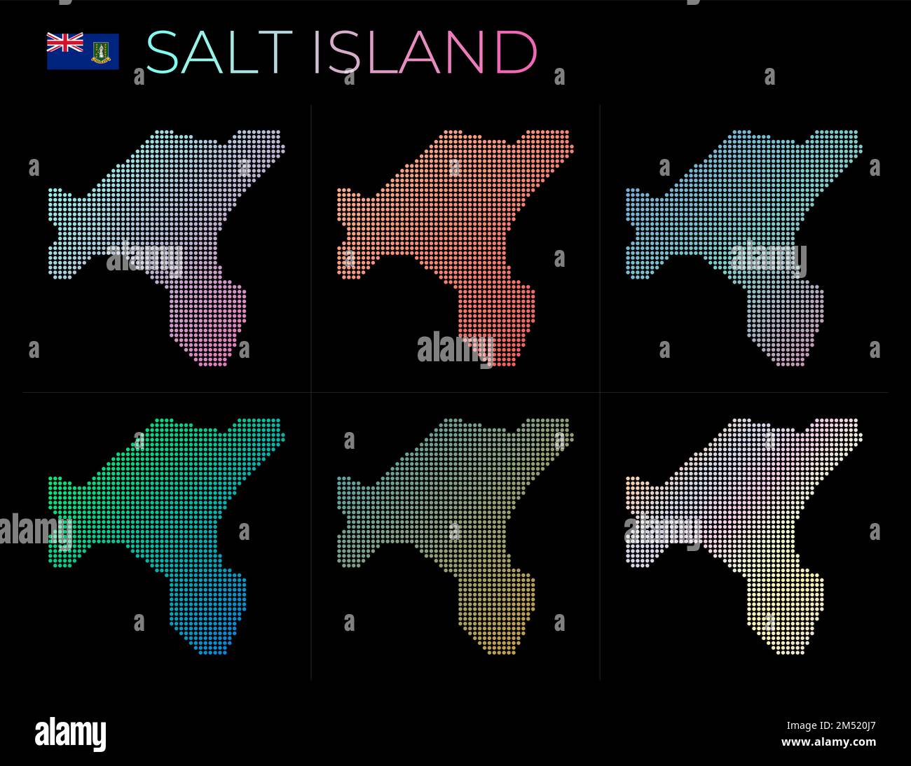 Salt Island dotted map set. Map of Salt Island in dotted style. Borders ...