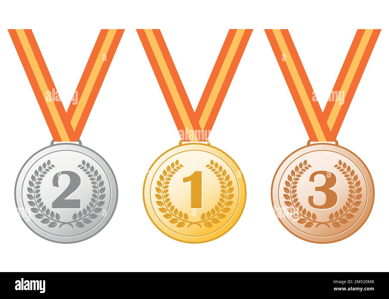medals - gold, silver and bronze medal, vector illustration on white ...