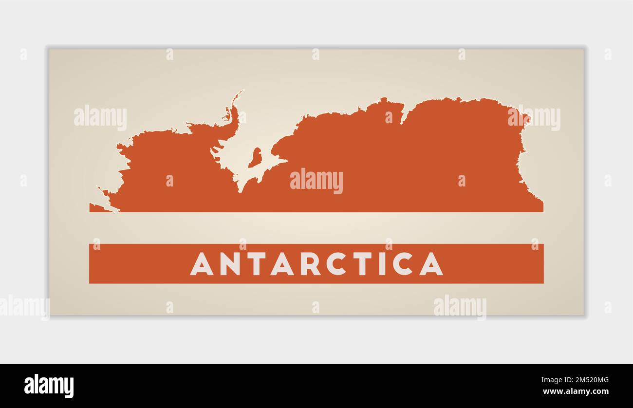 Antarctica poster. Map of the continent with colorful regions. Shape of ...