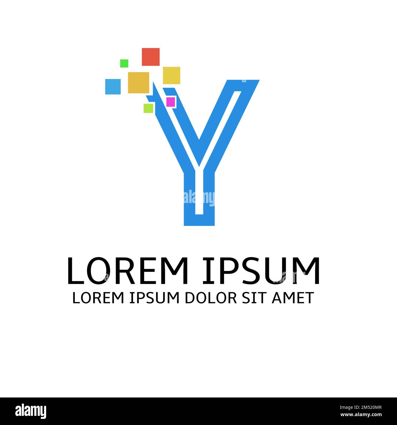An illustration of a blue Y shape logo isolated on a white background ...
