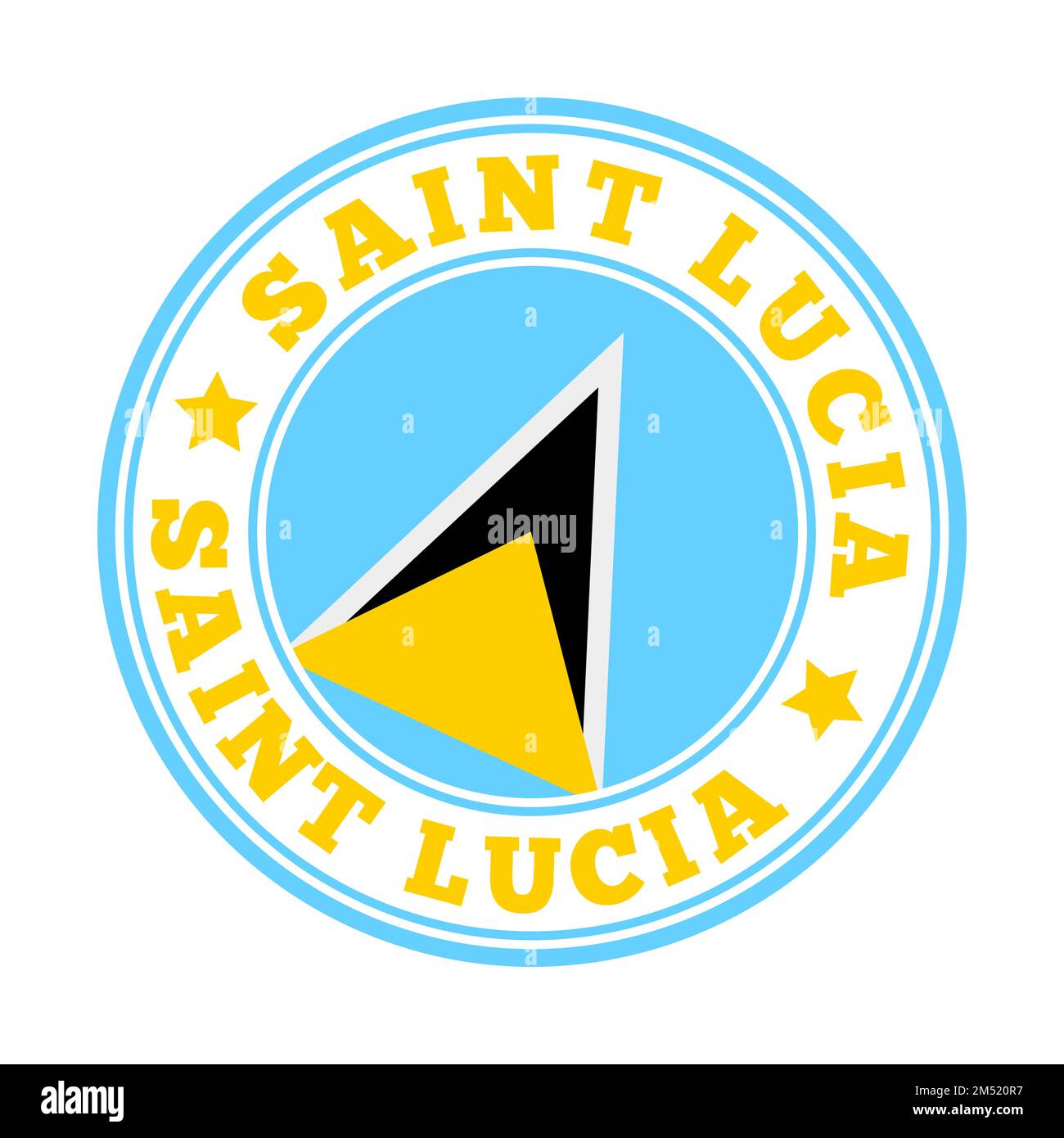 Saint Lucia sign. Round country logo with flag of Saint Lucia. Vector ...