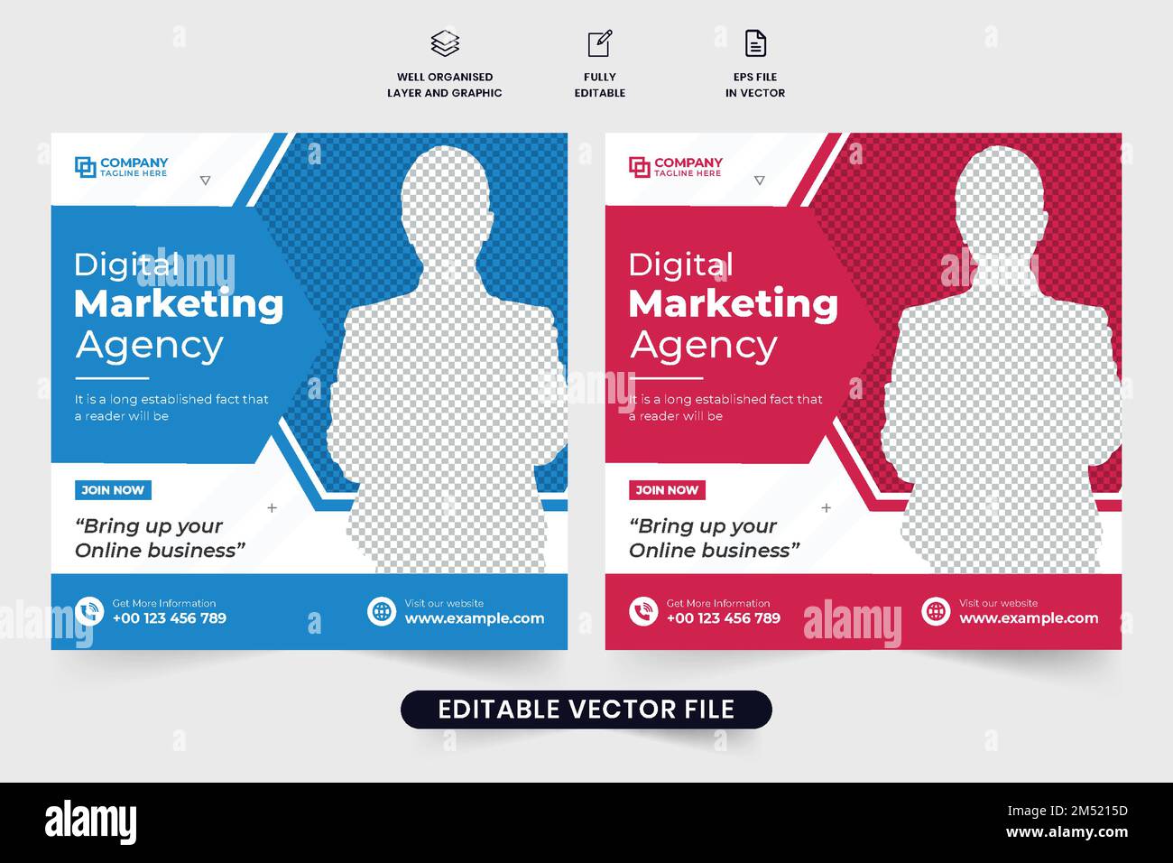 Business advisor and marketing agency promotional web banner design ...