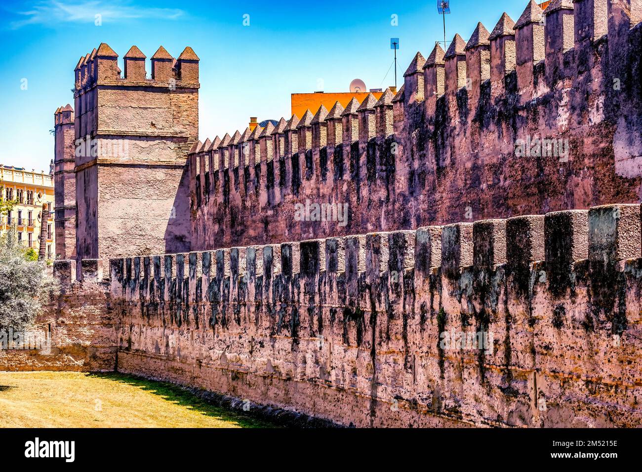 City Wall Around Old Town Seville Andalusia Spain Curtain Wall Around ...