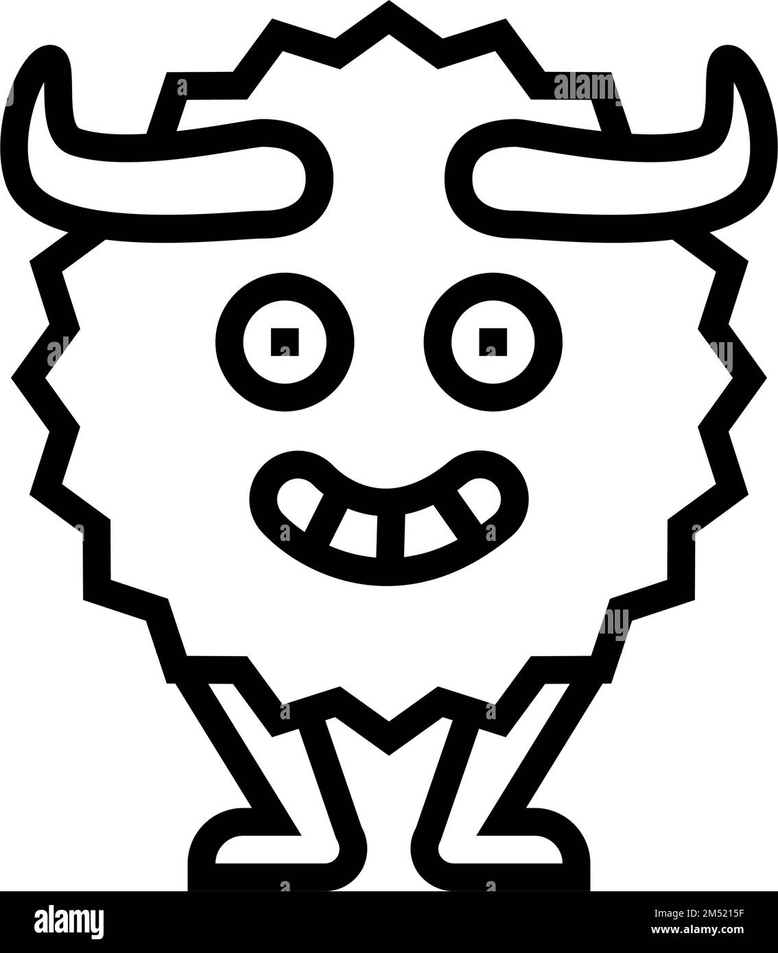 funny monster funny line icon vector illustration Stock Vector Image ...
