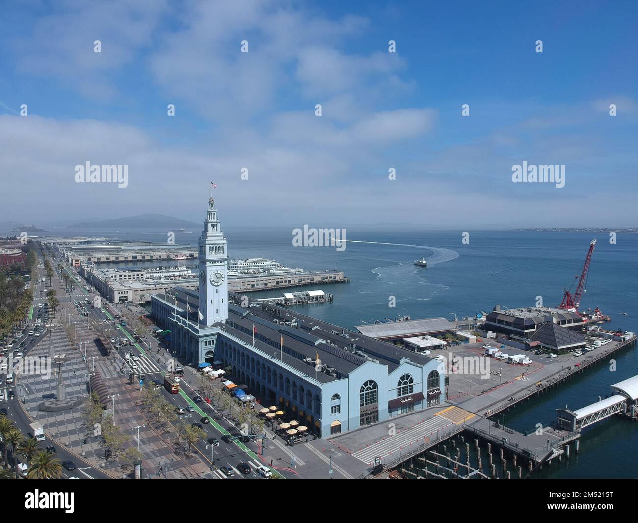 An aerial view of The Ferry Building located in San Francisco Stock ...