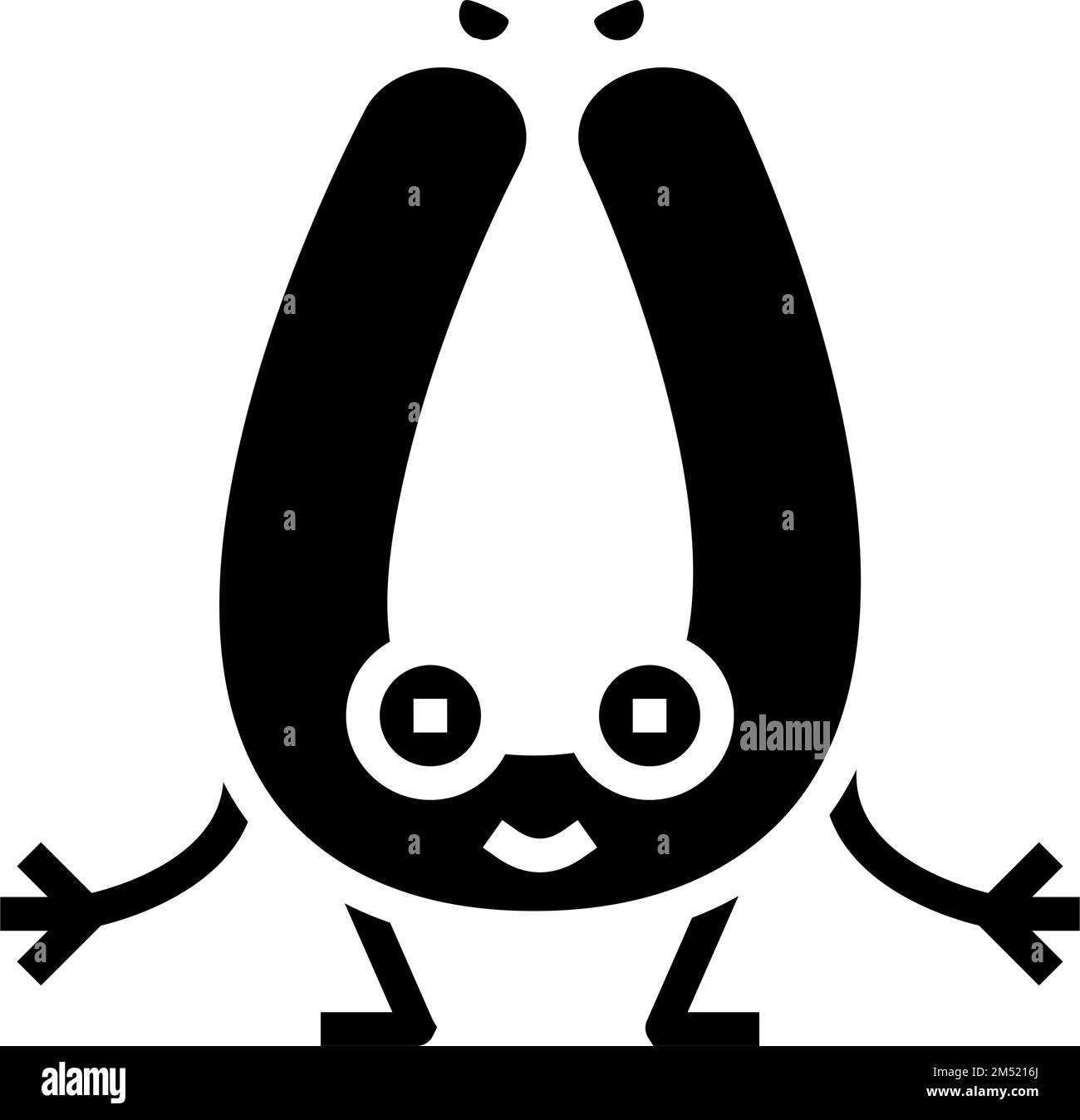 kielbasa meat character glyph icon vector illustration Stock Vector ...