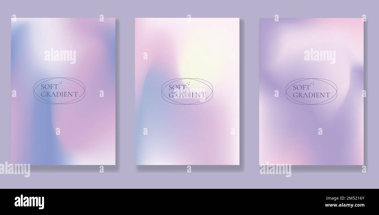 Set of minimalistic soft gradient background templates. elegant soft ...