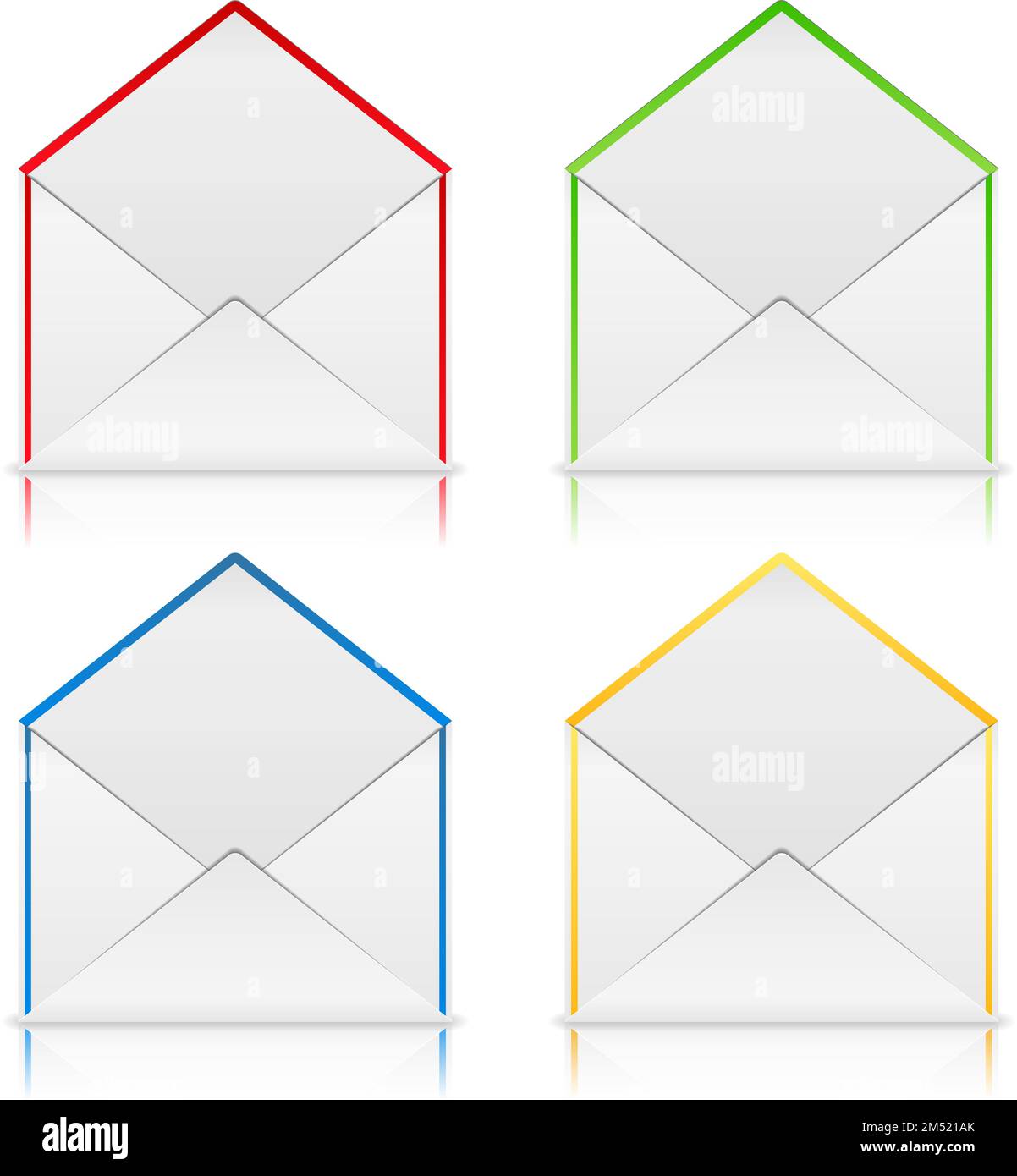 Set of open envelopes, vector eps10 illustration Stock Vector Image ...