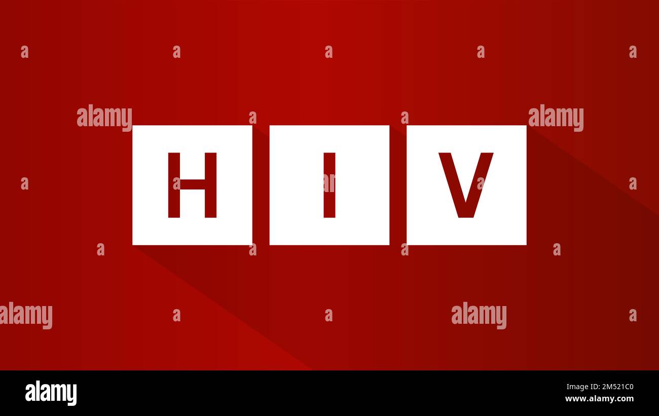 HIV abbreviation on dark red background. Human Immunodeficite Virus ...
