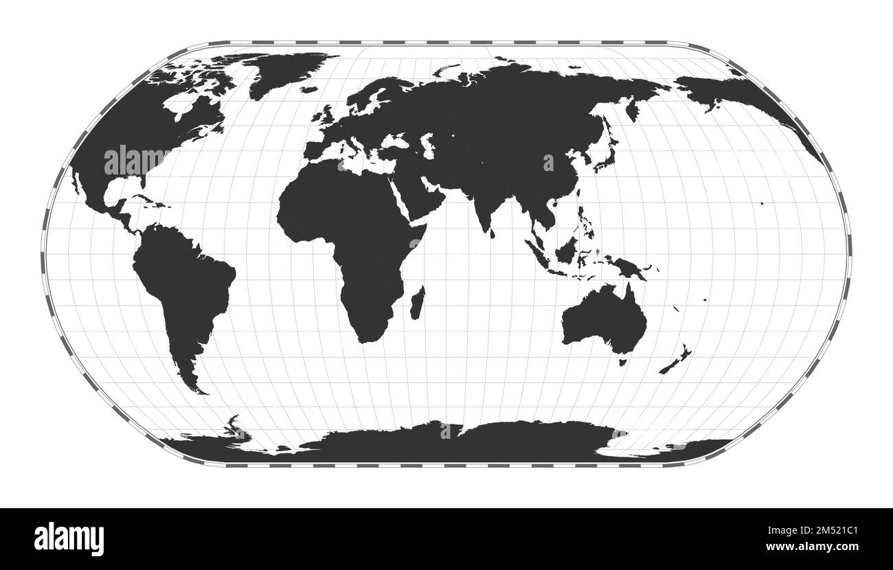 Vector world map. Natural Earth projection. Plain world geographical ...