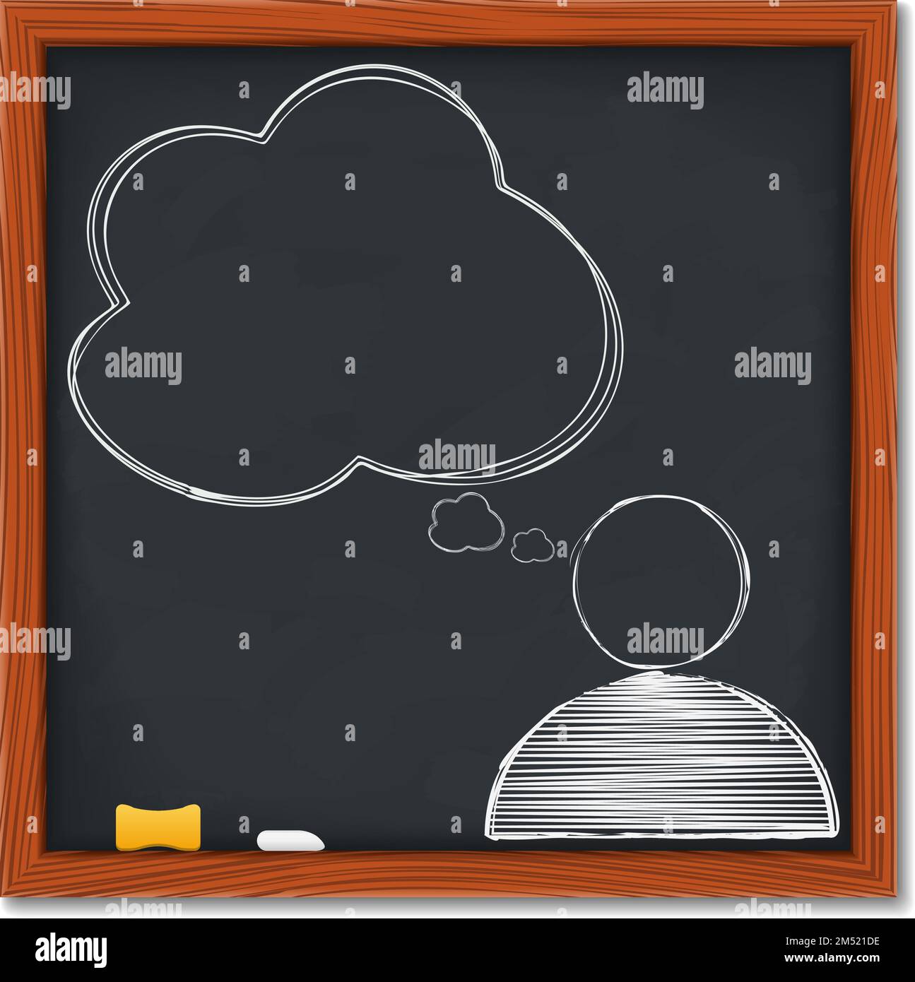 Symbol of human with speech bubble on blackboard, vector eps10 ...