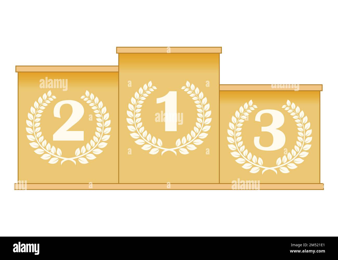 winner podium with numbers in laurel wreath, vector illustration on ...