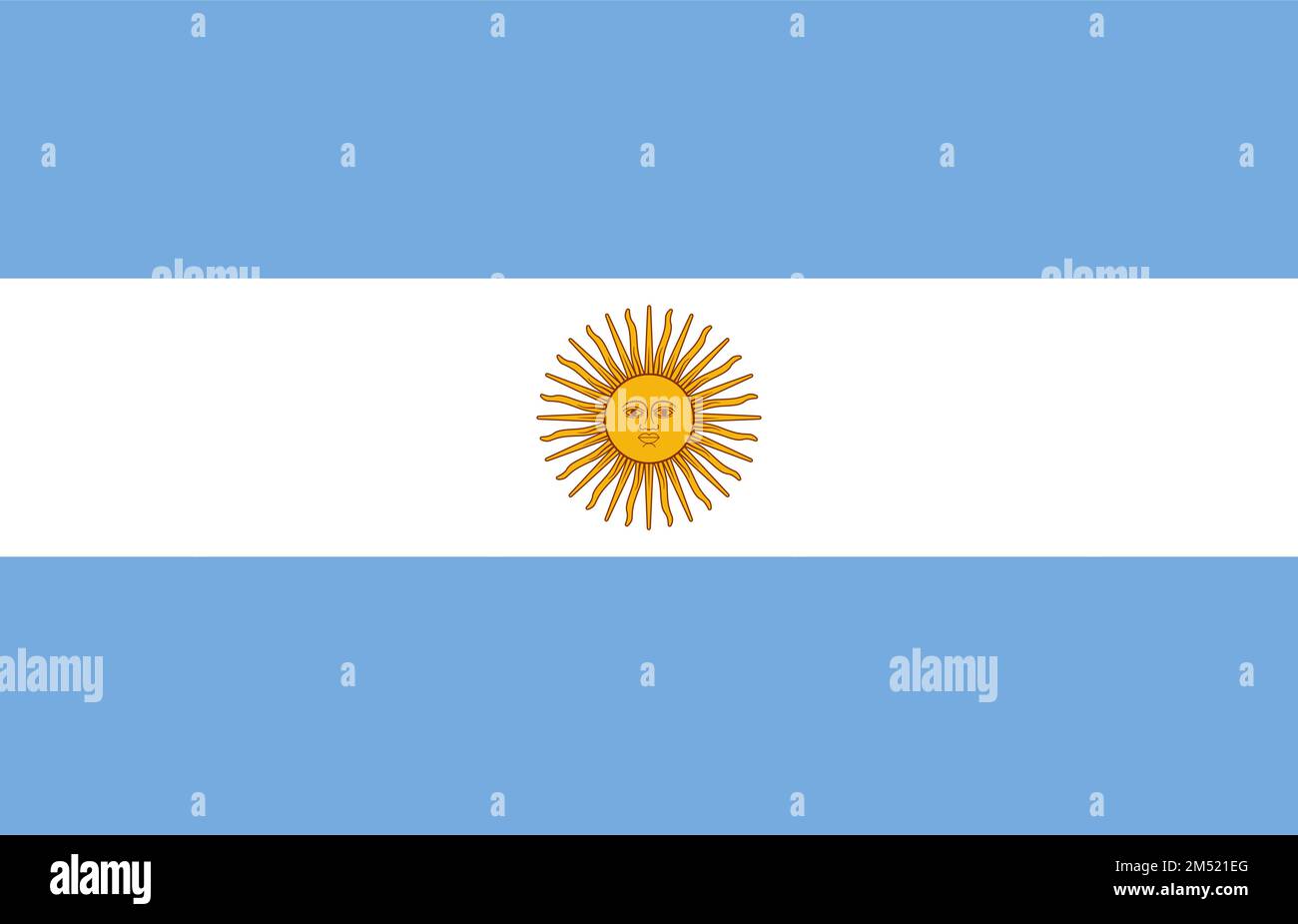 Argentina official flag, correct colors and proportions. National ...