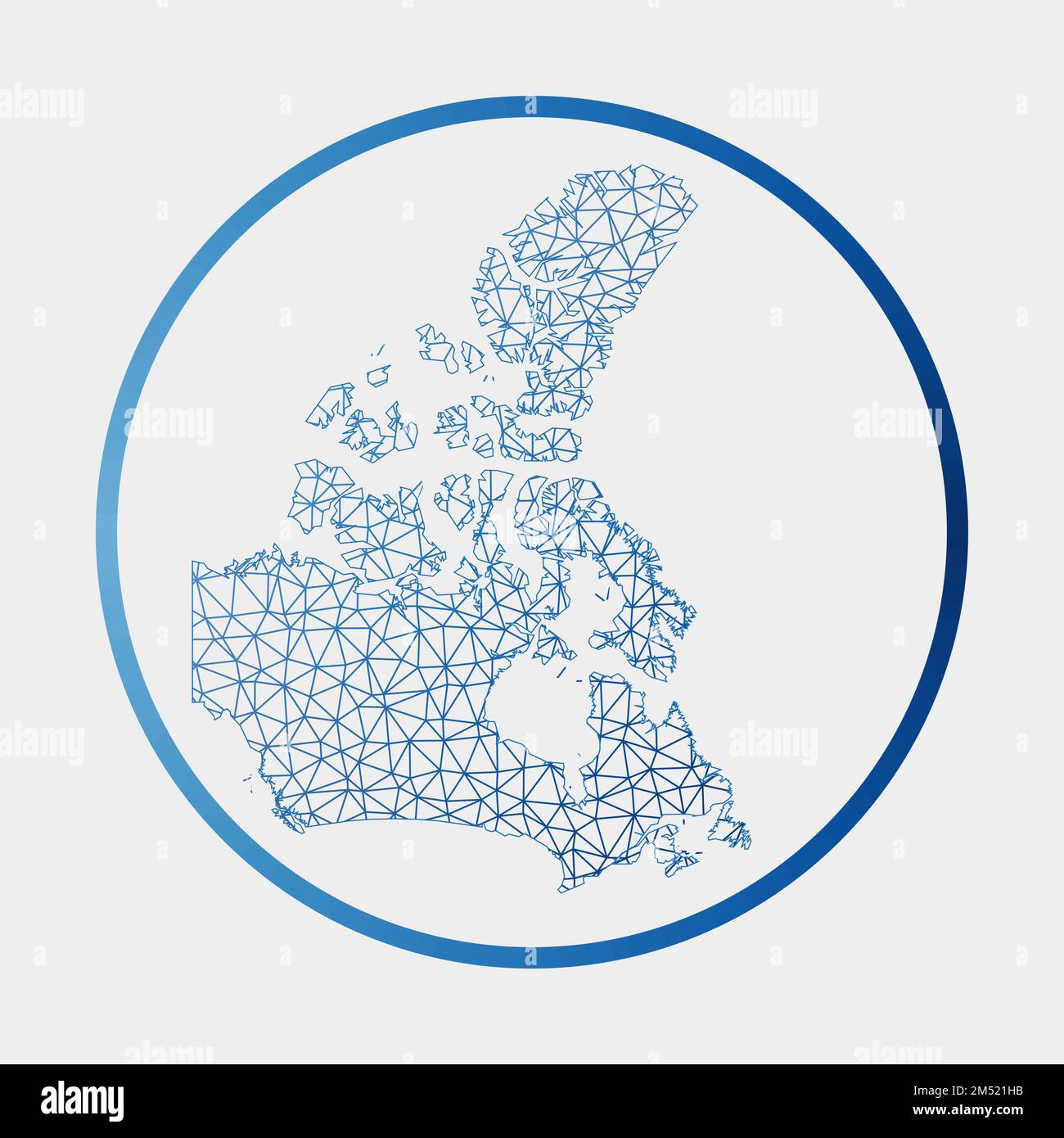 Canada icon. Network map of the country. Round Canada sign with ...