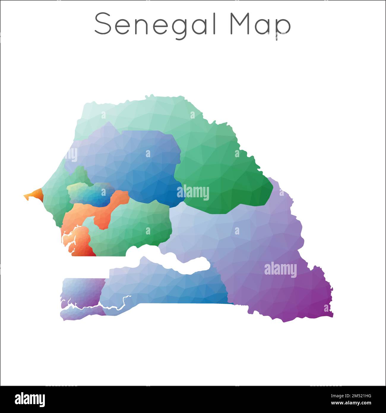 Senegal polygonal map hi-res stock photography and images - Alamy