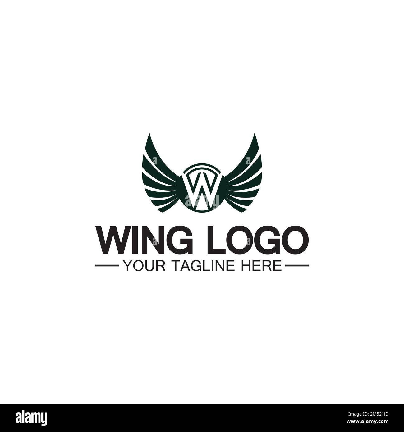 W letter for wings logo design, combination w letter and wings Stock ...