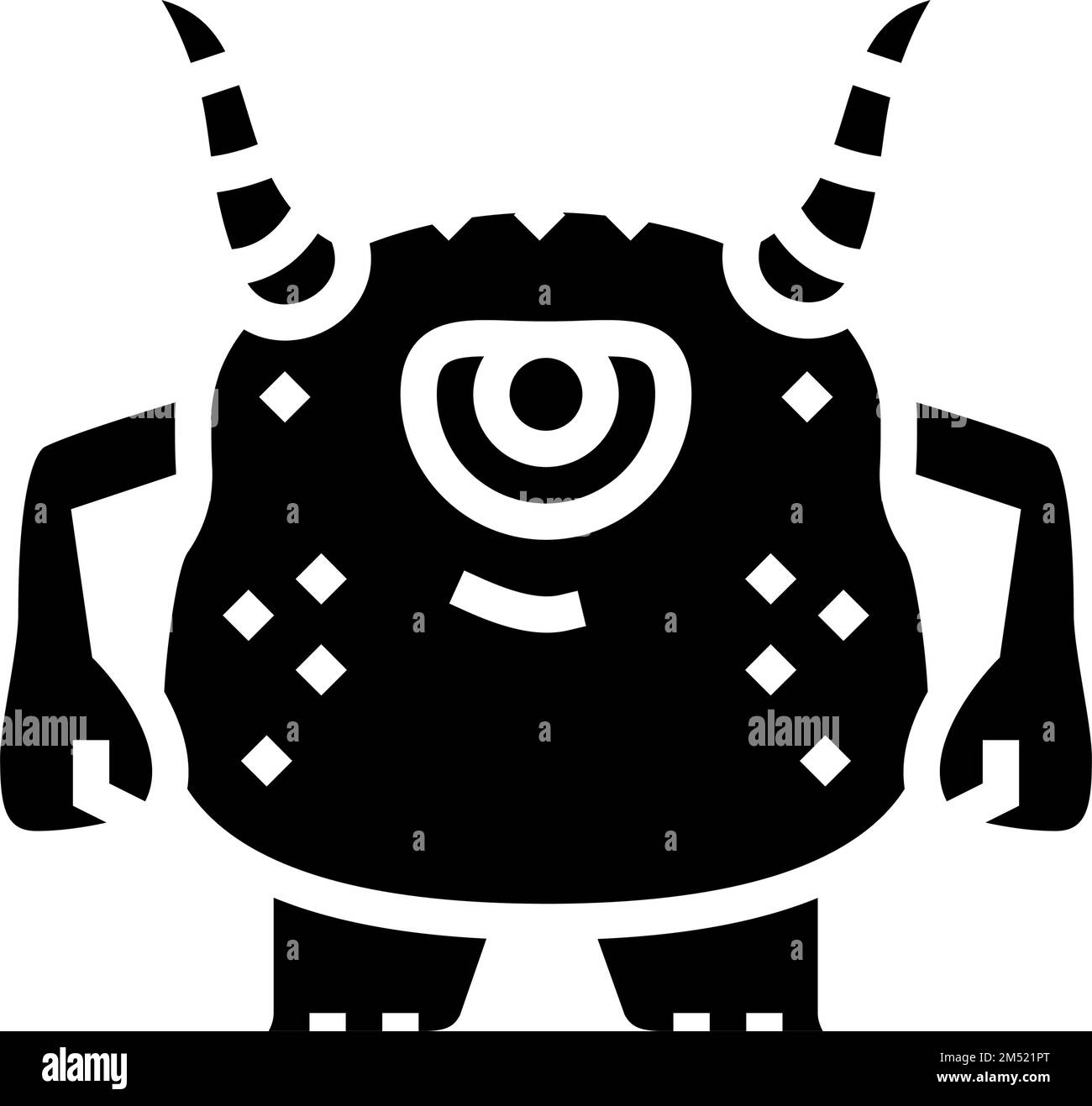 cool monster alien glyph icon vector illustration Stock Vector Image ...