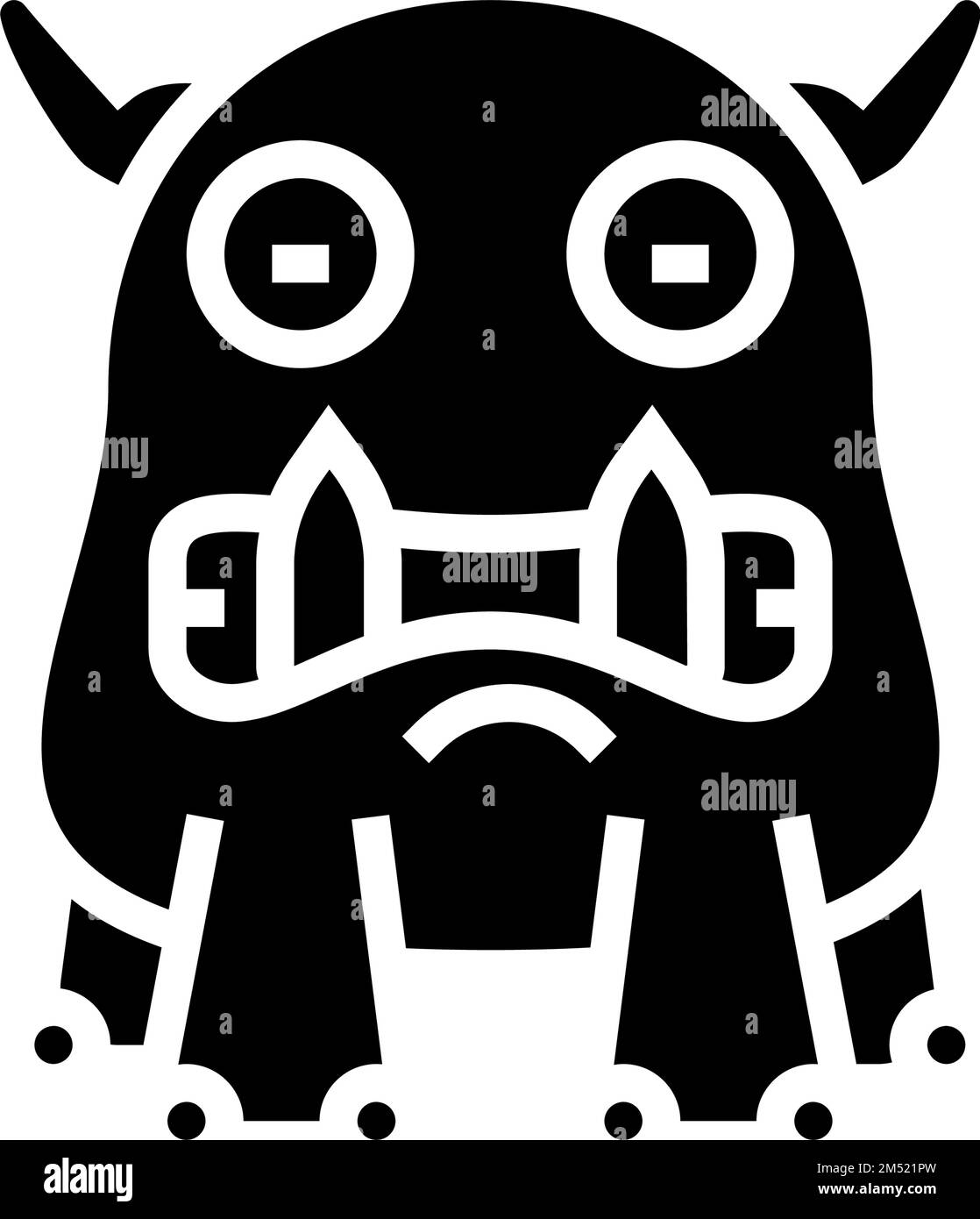 teeth monster alien glyph icon vector illustration Stock Vector Image ...