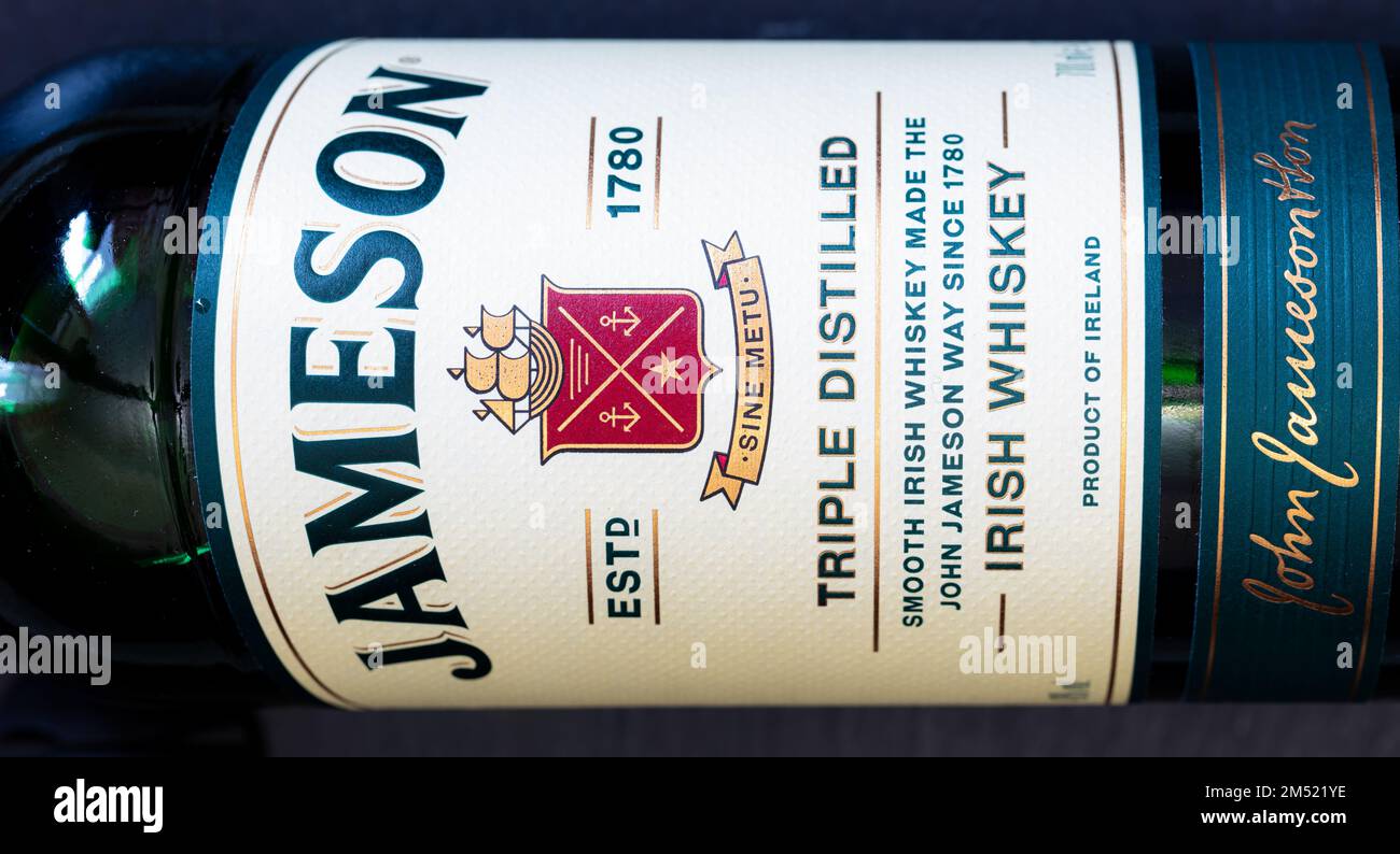 Dublin, Ireland - December 24, 2022: Jameson Irish Whiskey. New Jameson ...