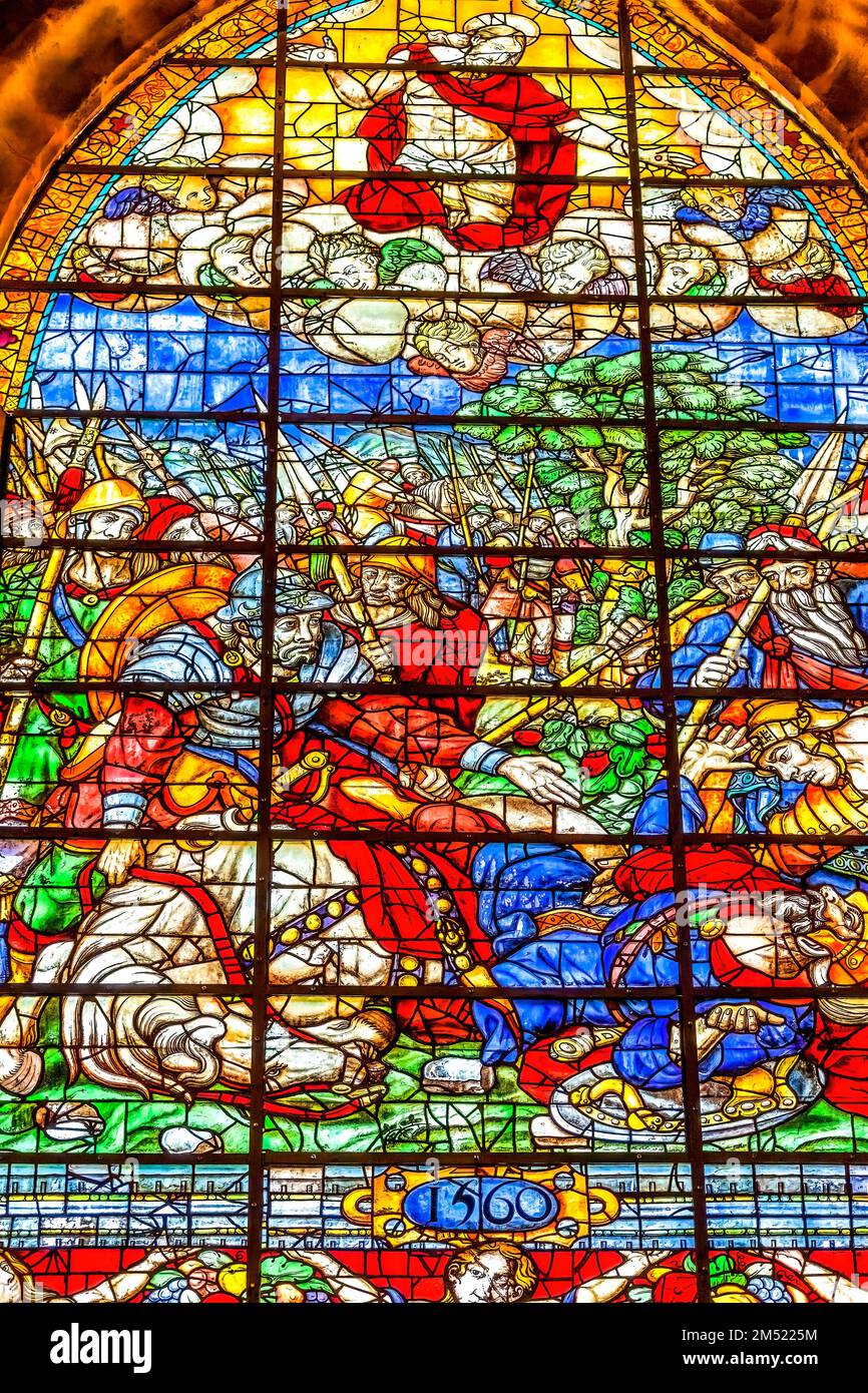 Spanish Battle with Moors Reconquest Southern Spain Stained Glass ...