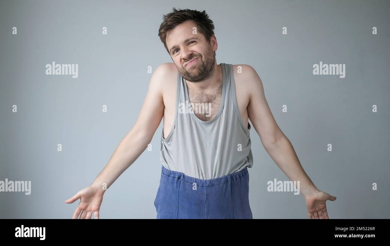 Emotional senior man not sure for something Stock Photo - Alamy