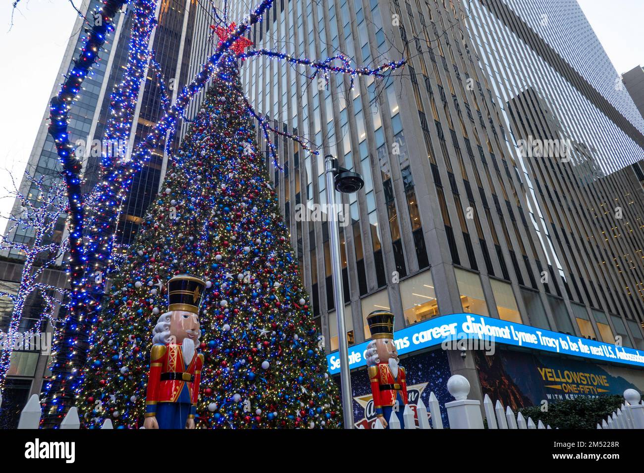 Holiday Decorations and Christmas Tree on Sixth Avenue at Fox Corner ...