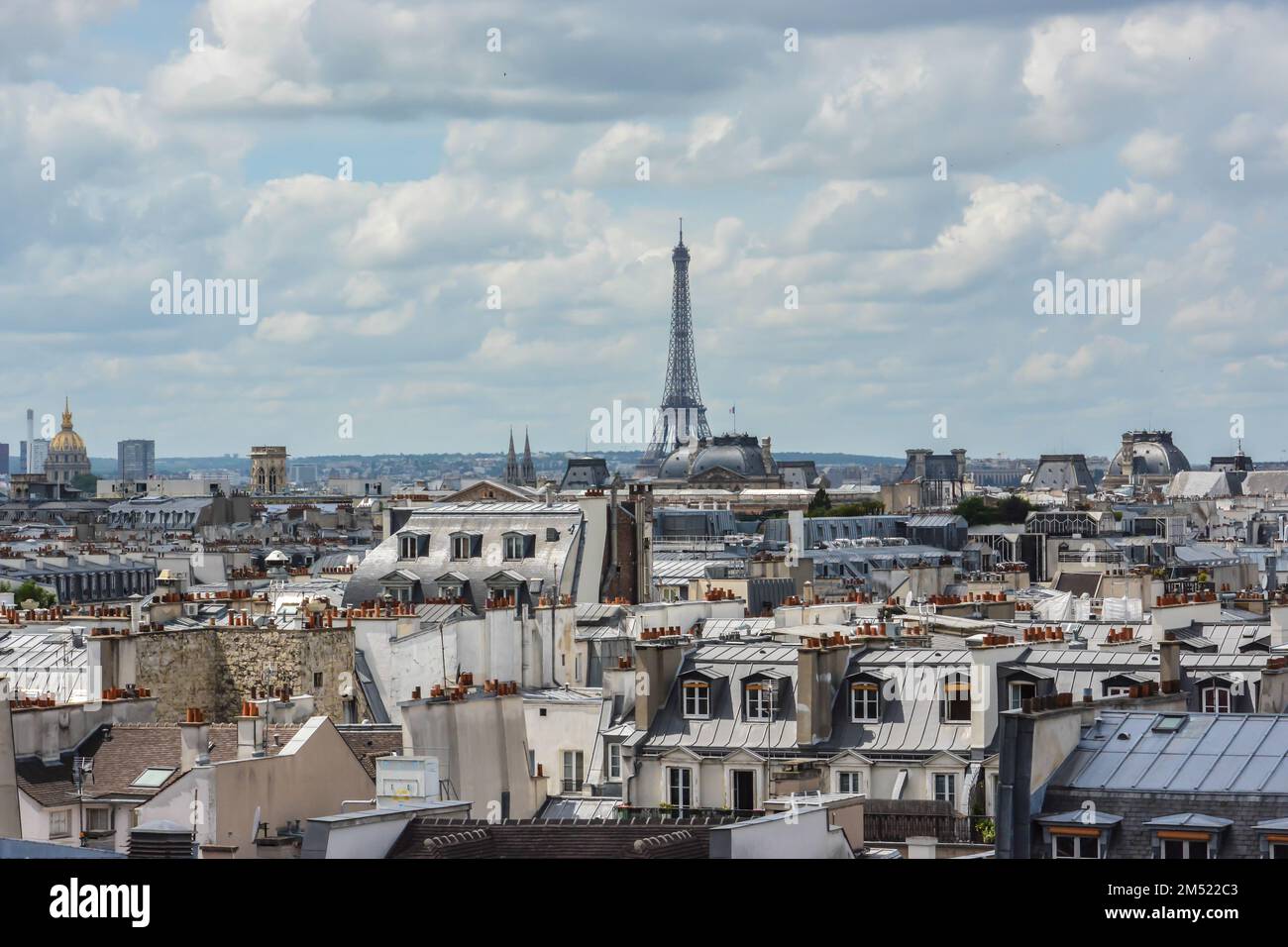 Paris from the height of the roofs. View of the capital of France from ...