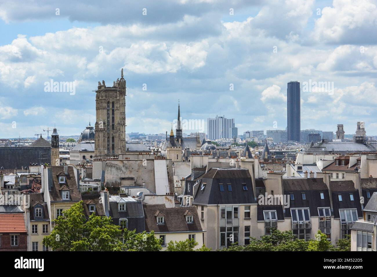 Paris from the height of the roofs. View of the capital of France from ...