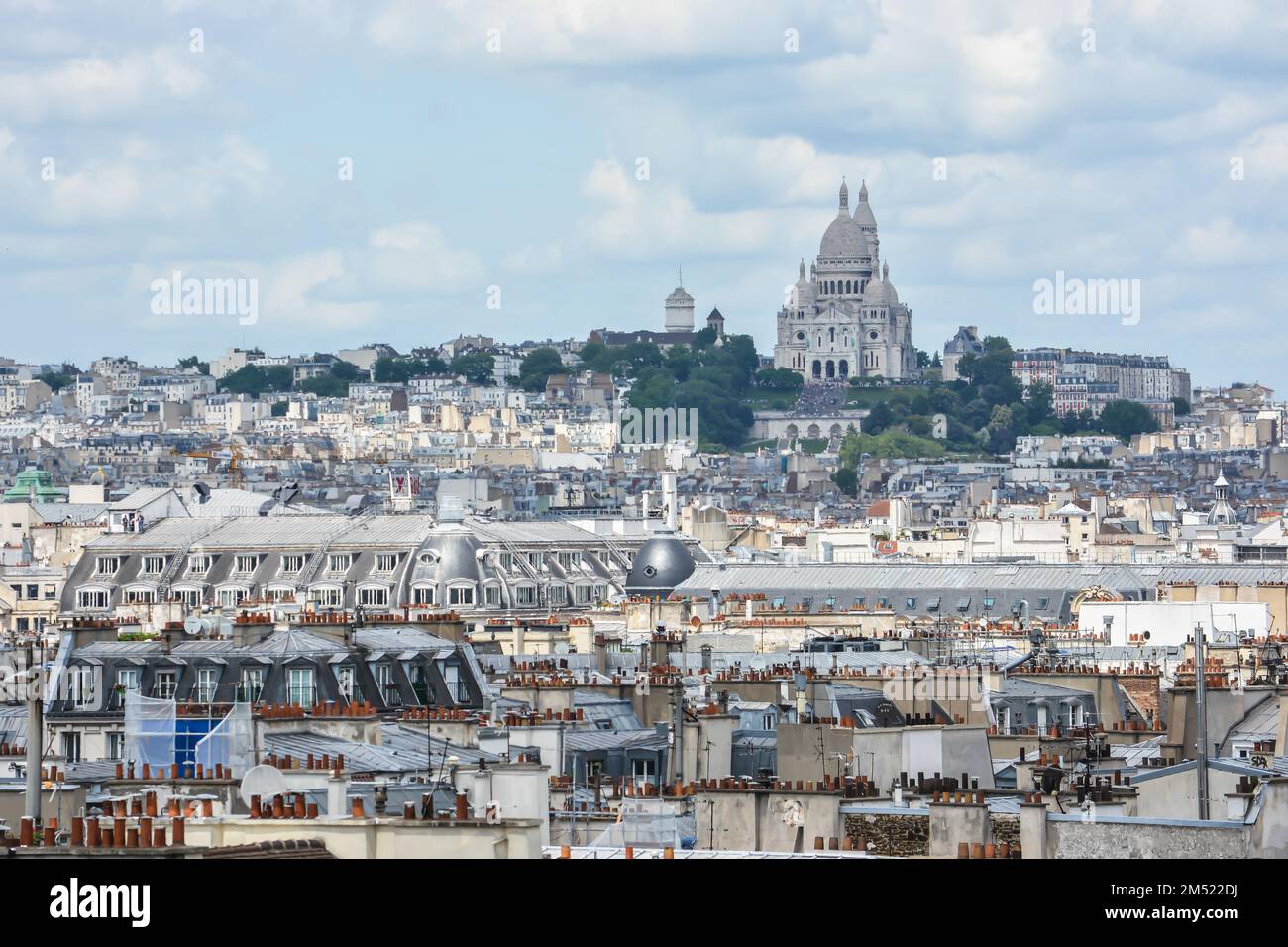 Paris from the height of the roofs. View of the capital of France from ...