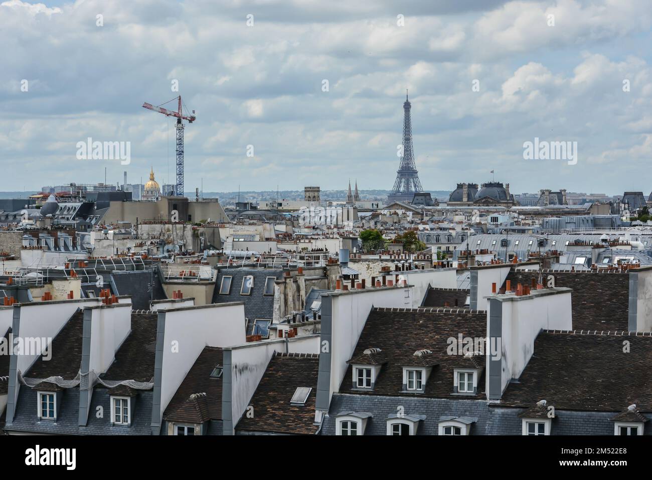 Paris from the height of the roofs. View of the capital of France from ...