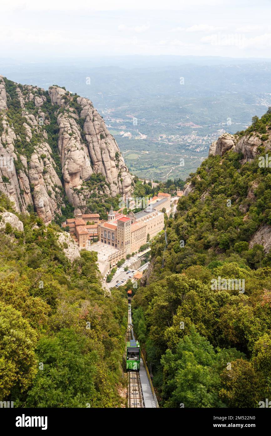 Montserrat Abbey Monastery landscape Barcelona cable car portrait ...