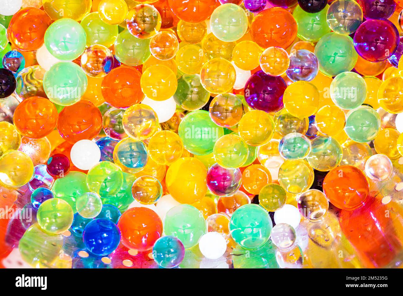 Colorful hydrogel balls as textured background for design purpose Stock ...