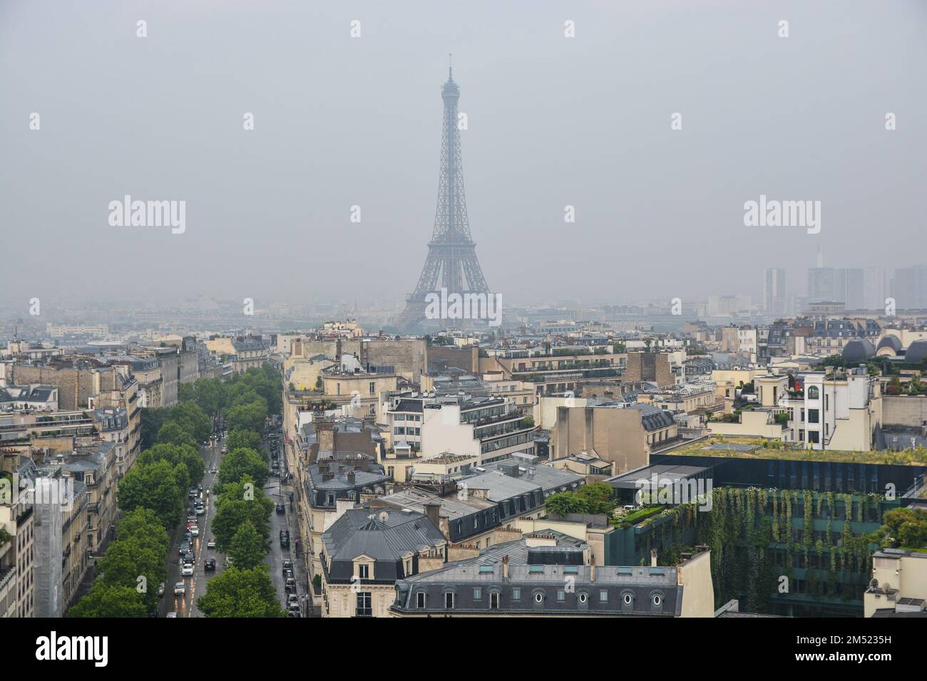 Paris from the height of the roofs. View of the capital of France from ...