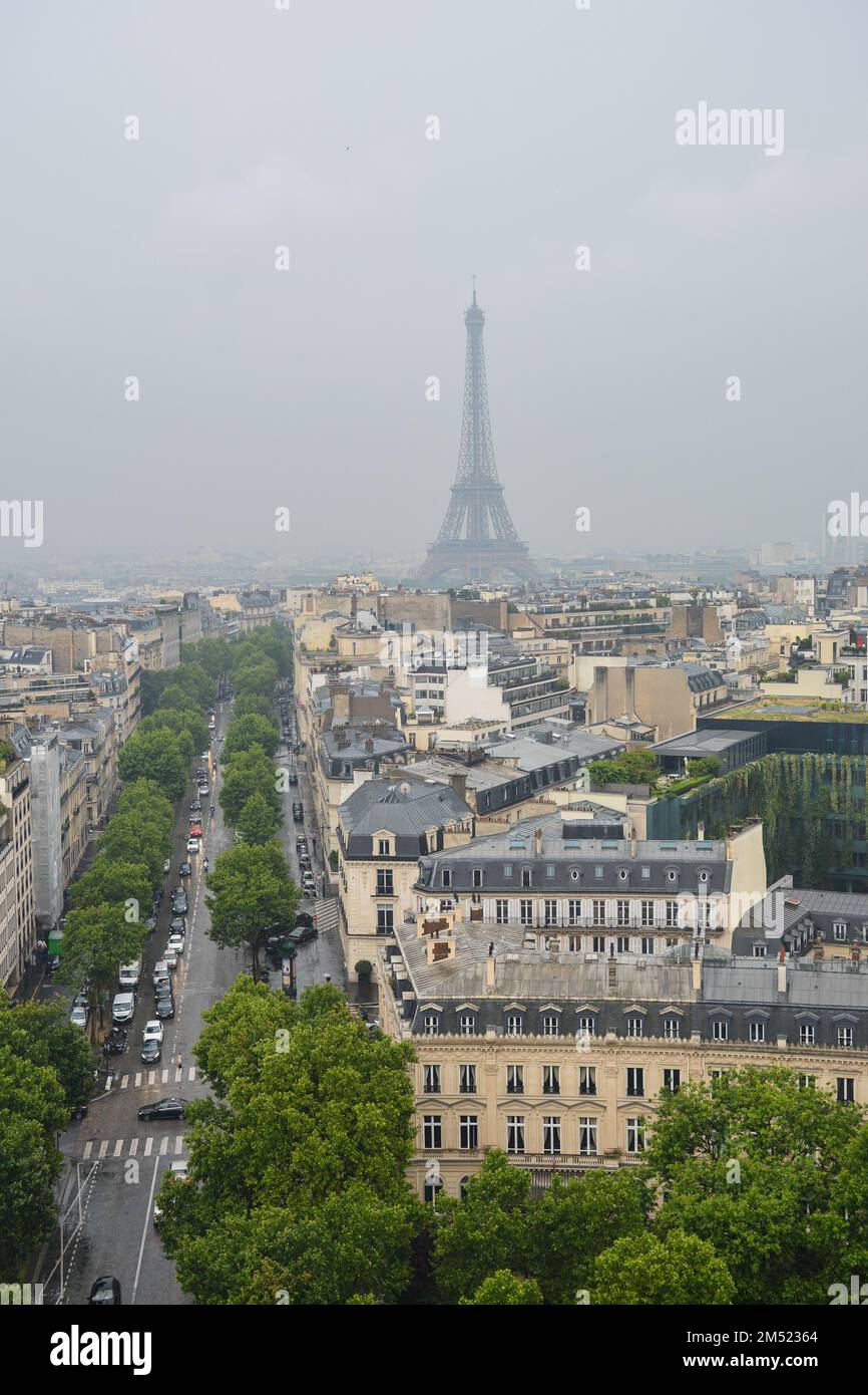 Paris from the height of the roofs. View of the capital of France from ...