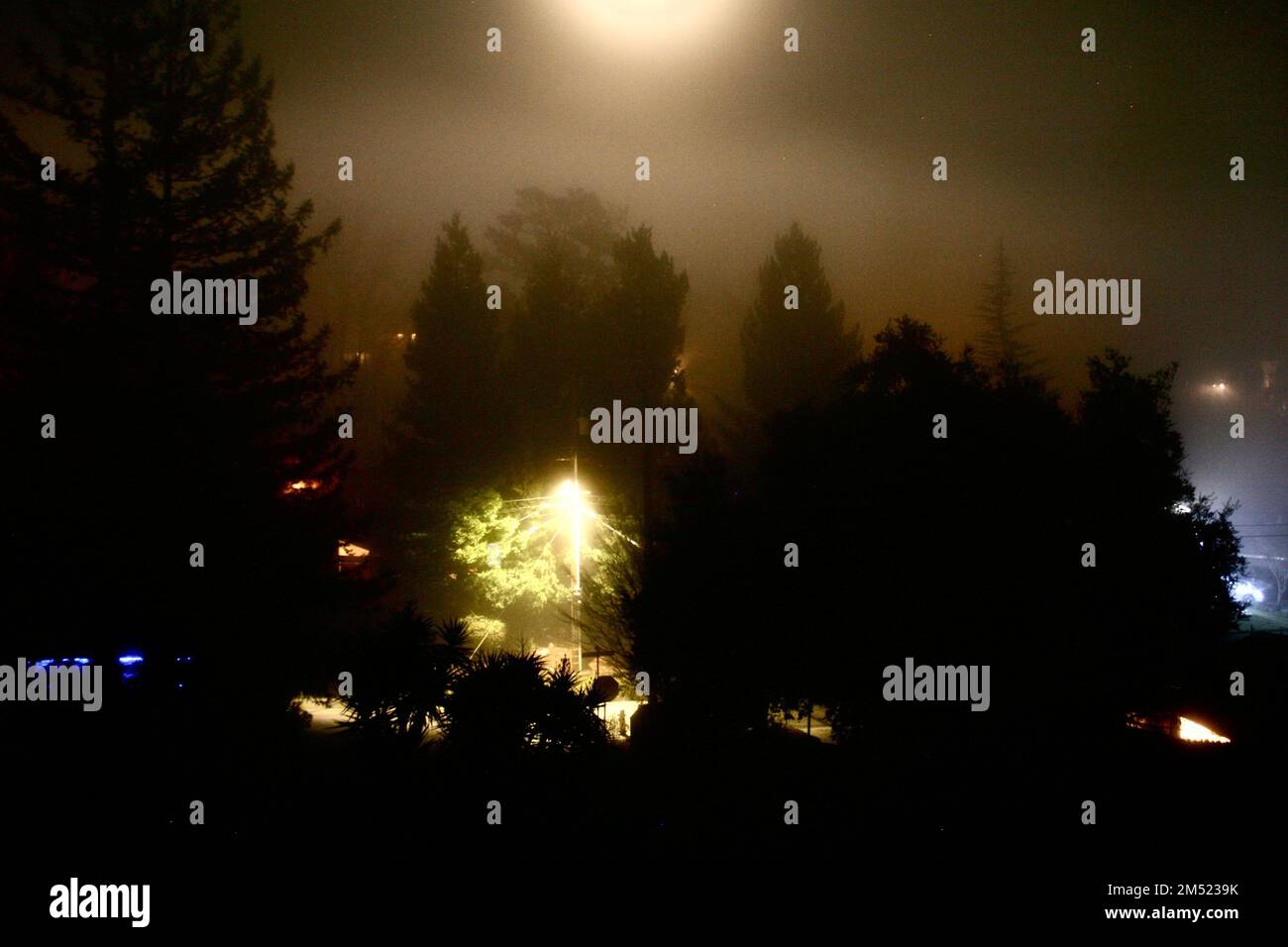 Full Moon over Fog Stock Photo - Alamy