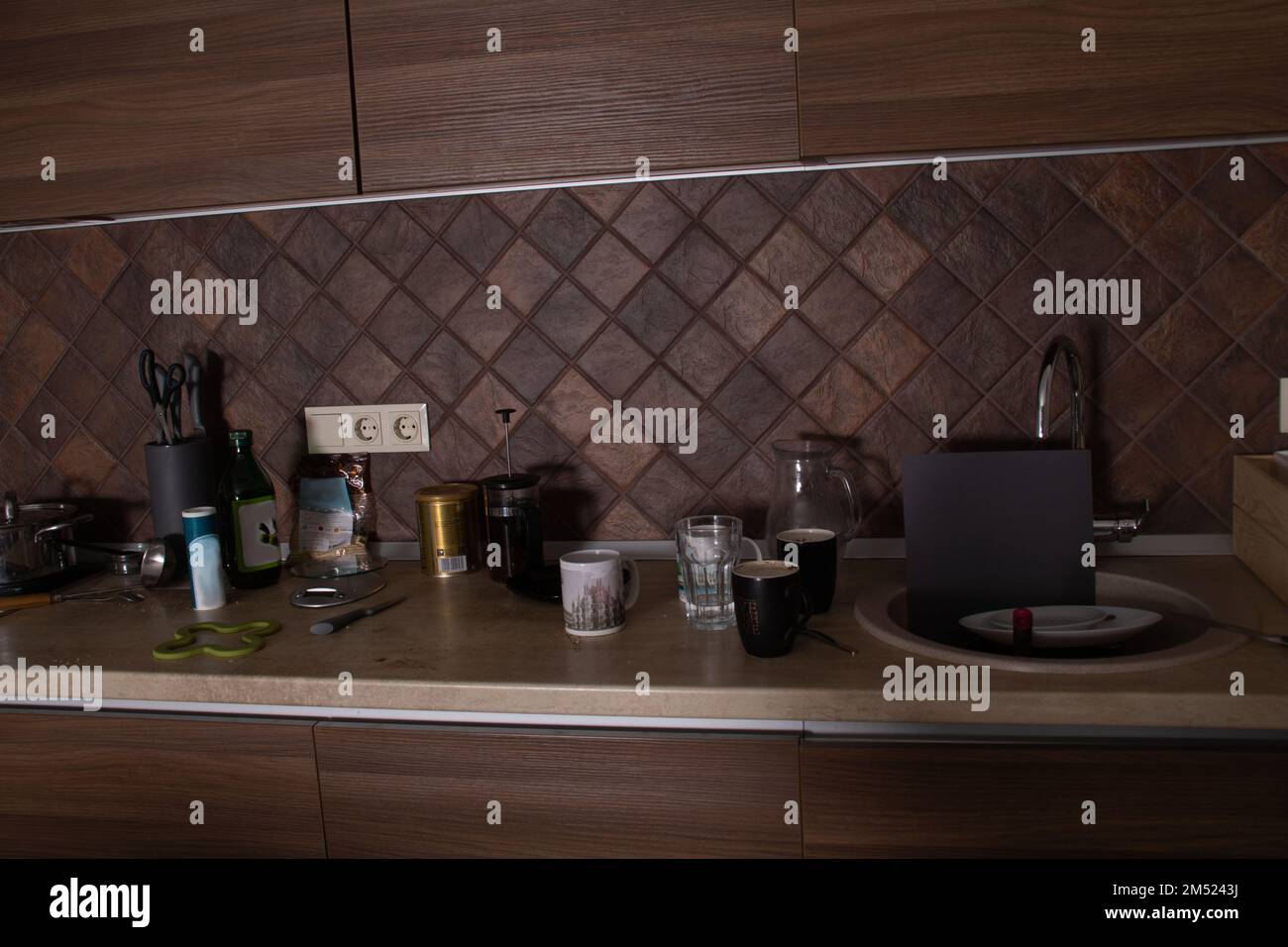 photo of a lot of different dirty dishes Stock Photo - Alamy