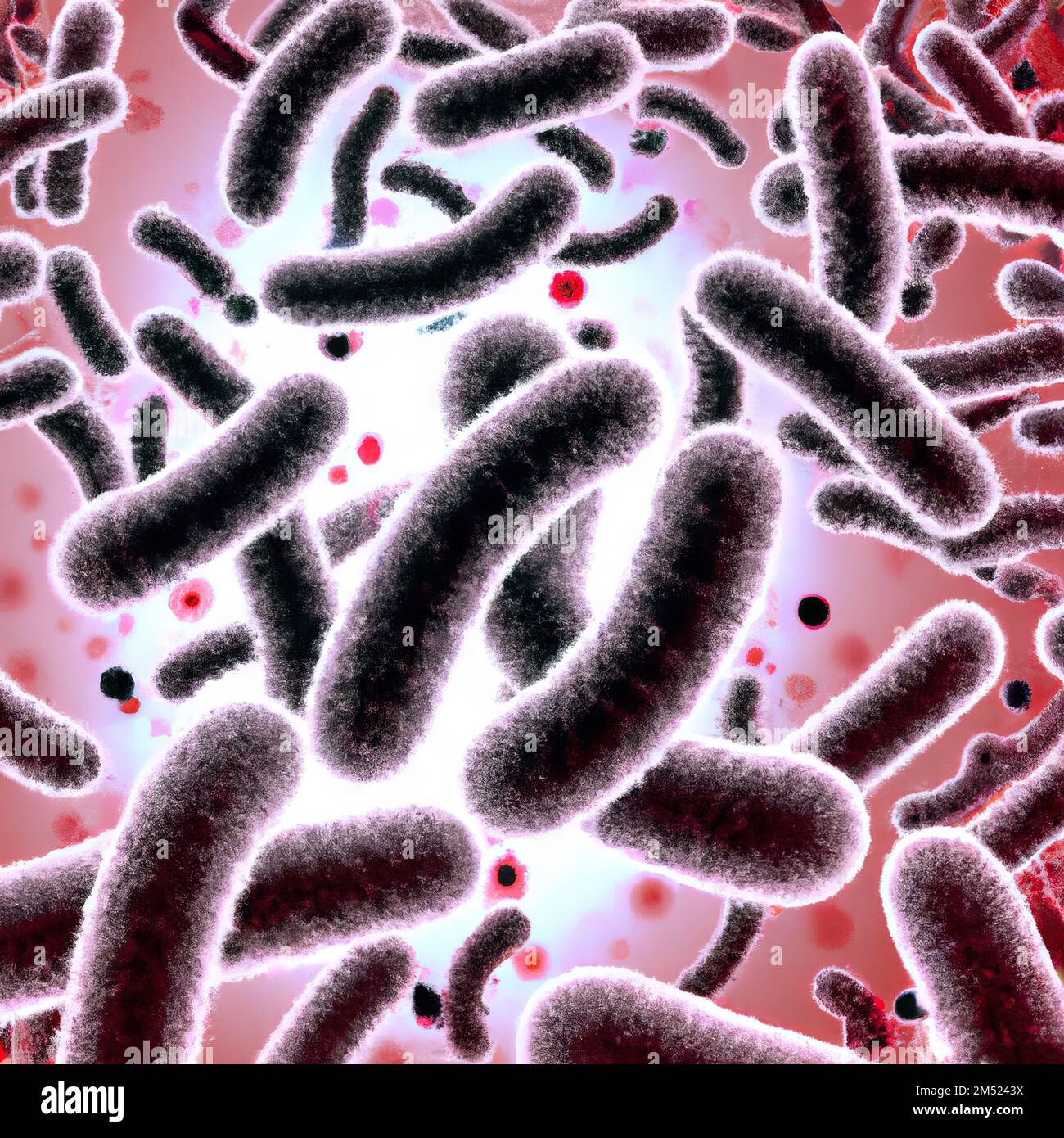 Closeup illustration of microscopic bacteria cells Stock Photo - Alamy