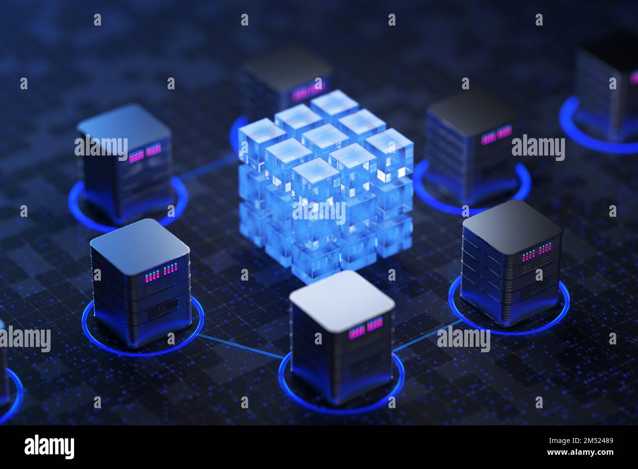 Big data center concept, cloud database, server power station of the ...