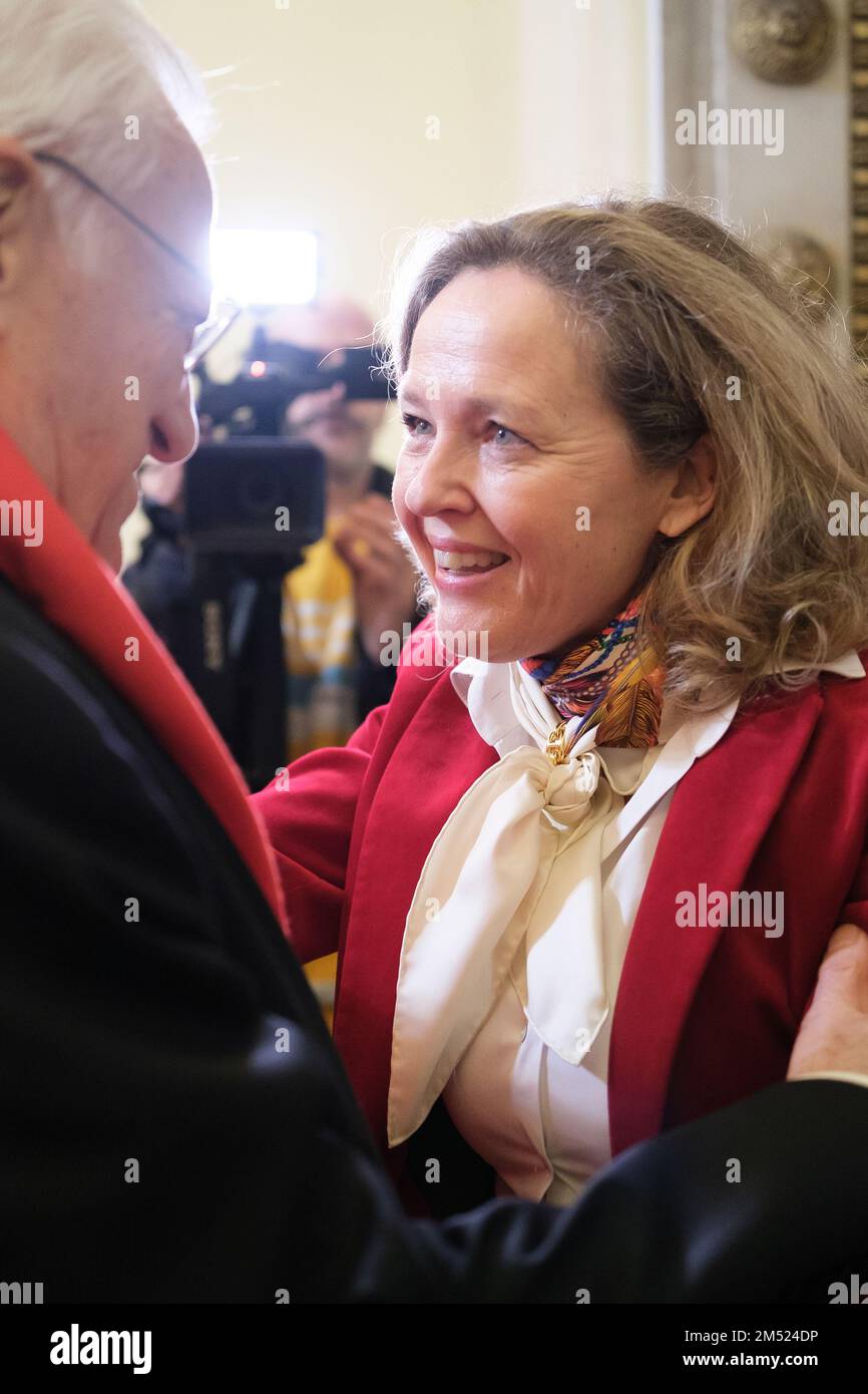 Madrid, Spain. 24th Dec, 2022. First Vice President, Nadia Calviño seen ...
