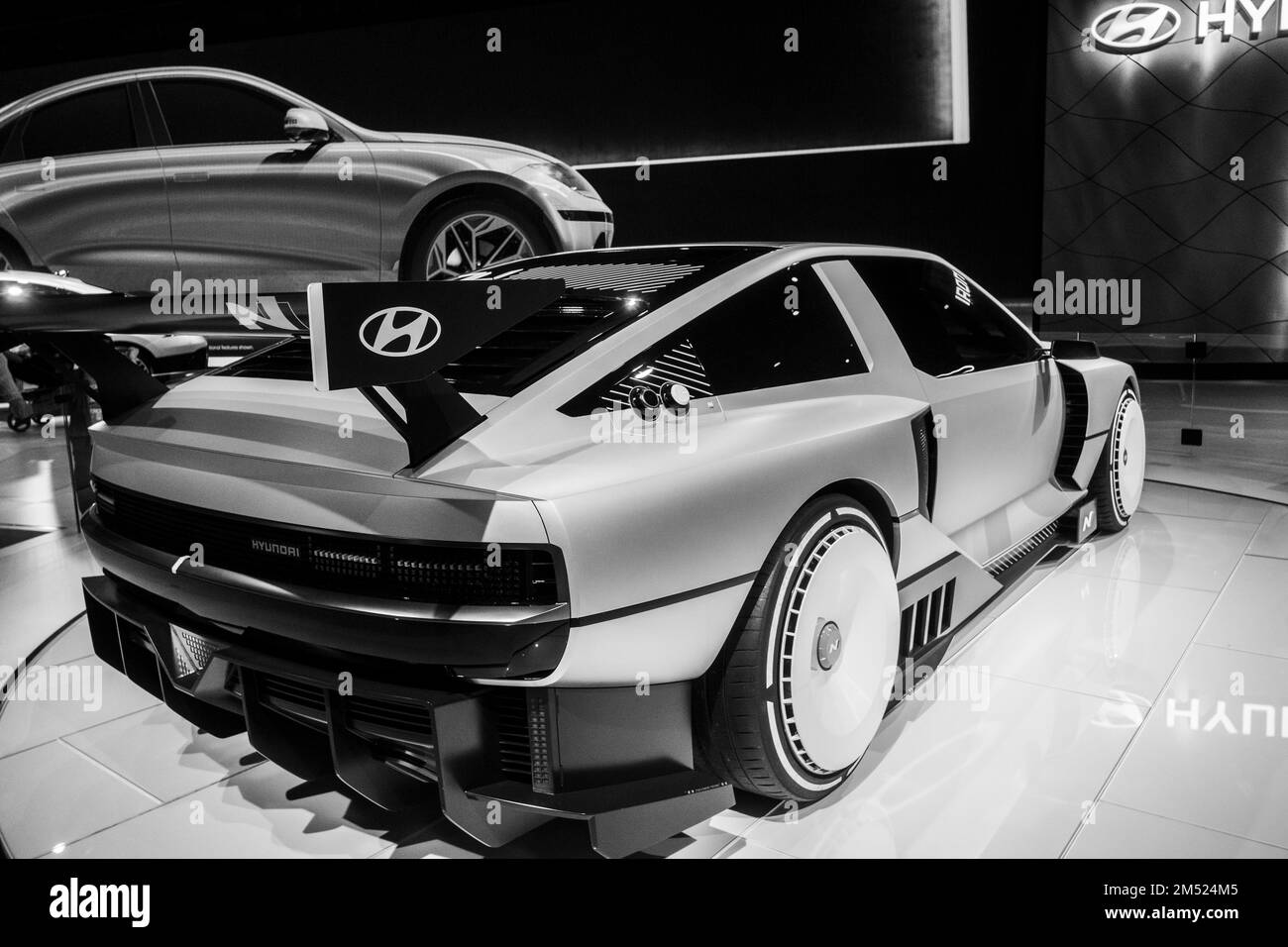 Hyundai N Vision 74 concept car. Hydrogen-powered car. 2022 Los Angeles ...